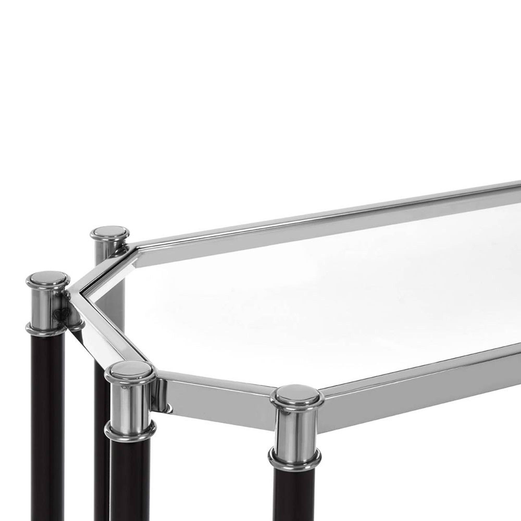 Allessi Clear Glass and Chrome Oval Console Table | Choice Furniture ...