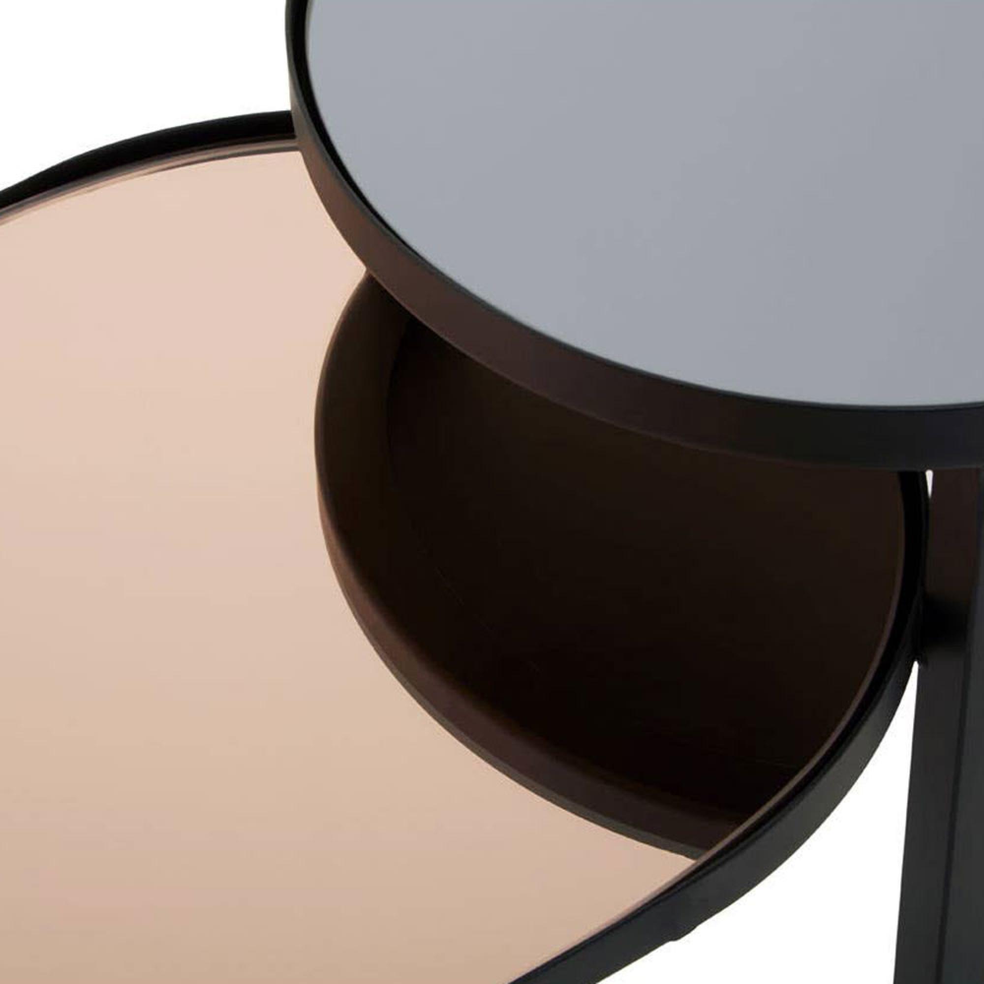 Cercle Smoked Mirrored 2 Tier Oval Console Table | Choice Furniture ...