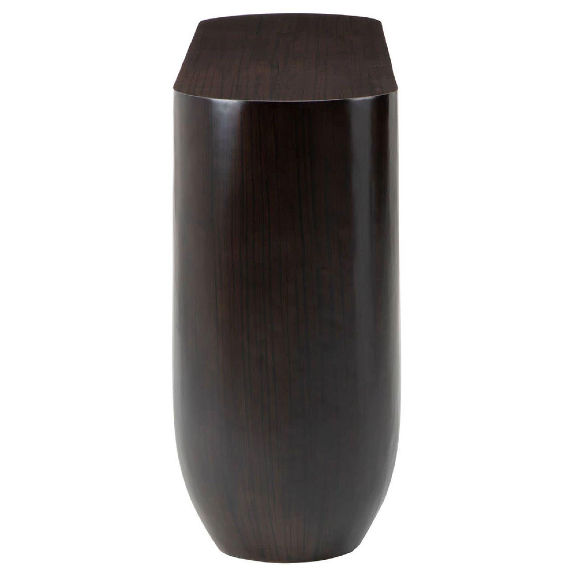 Gabelle Dark Bamboo Wood Oval Console Table | Choice Furniture ...