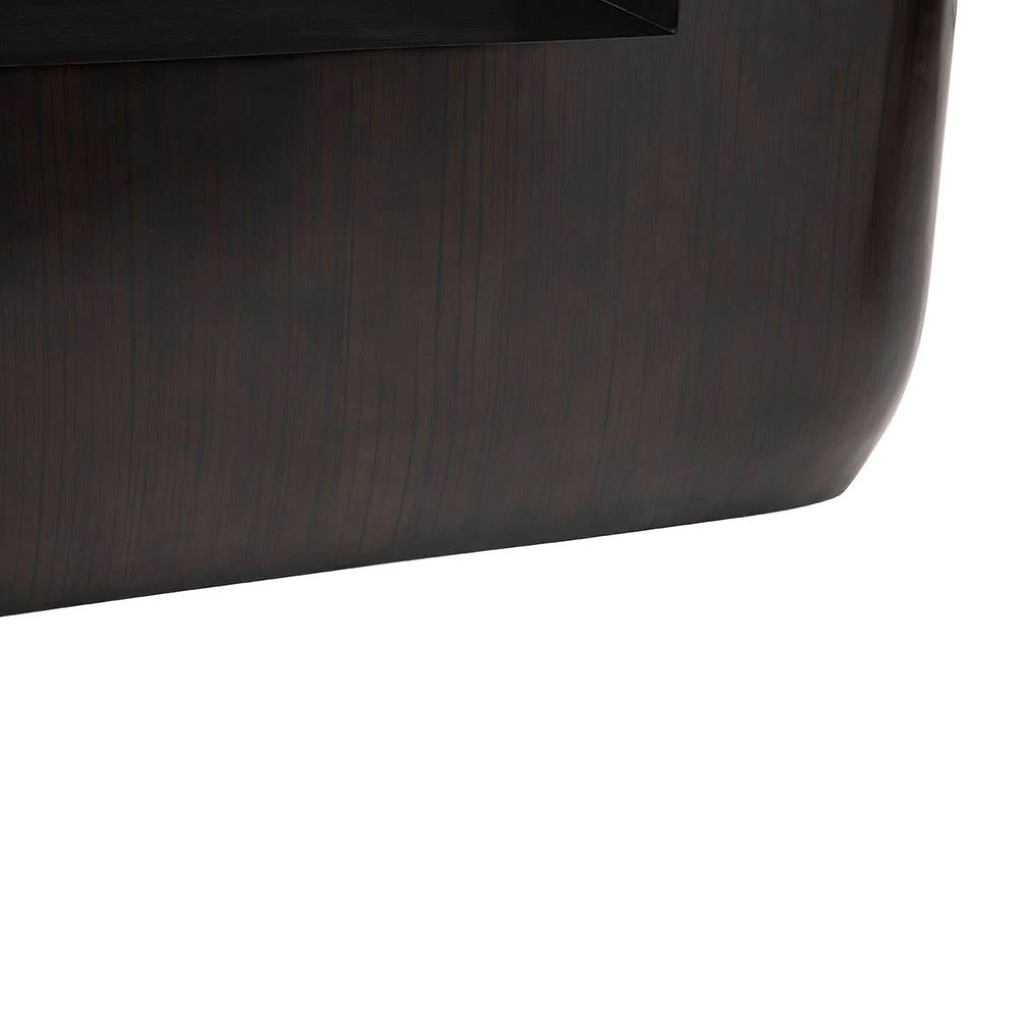 Gabelle Dark Bamboo Wood Oval Console Table | Choice Furniture ...