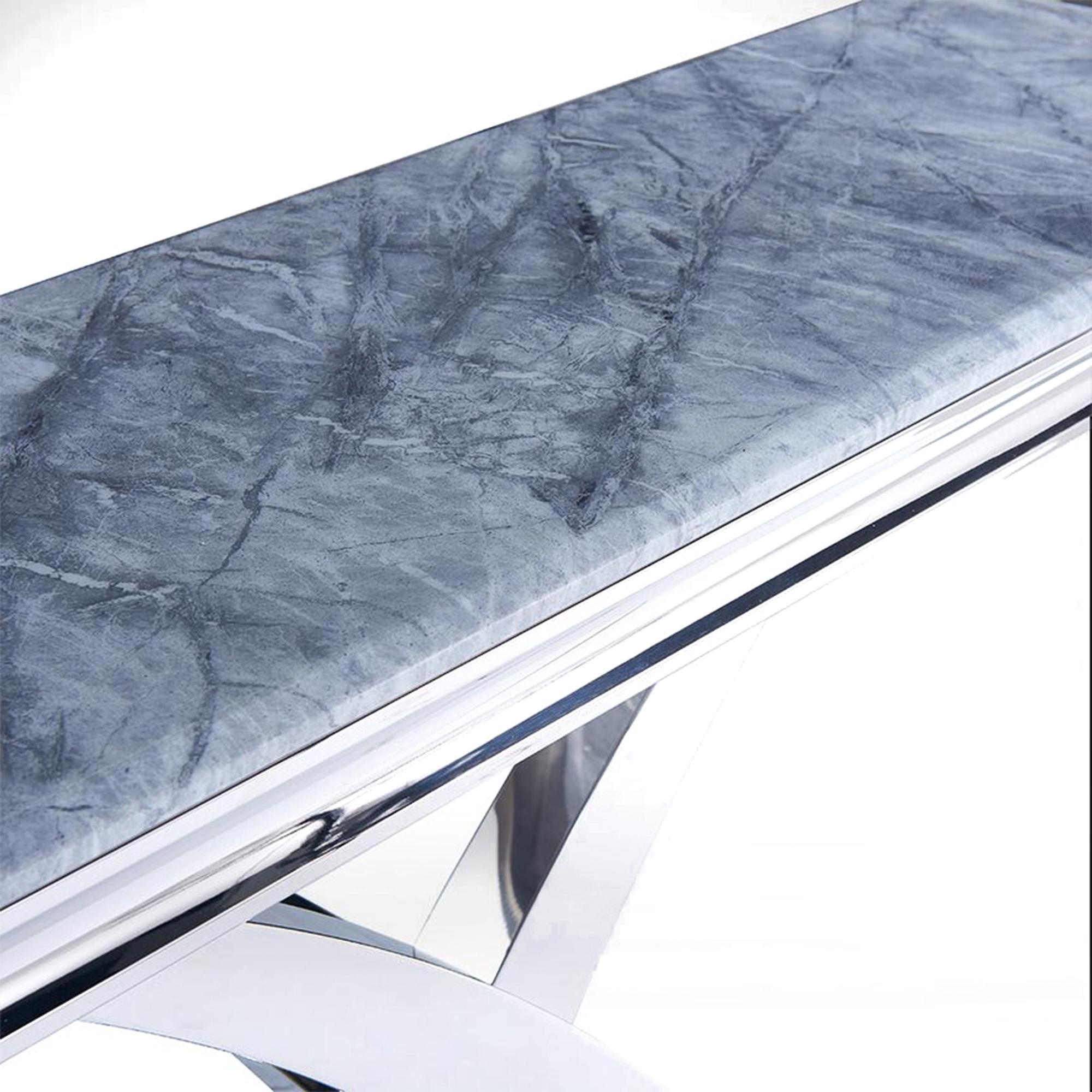 Lisbon Grey Marble and Chrome Console Table | Choice Furniture Superstore UK