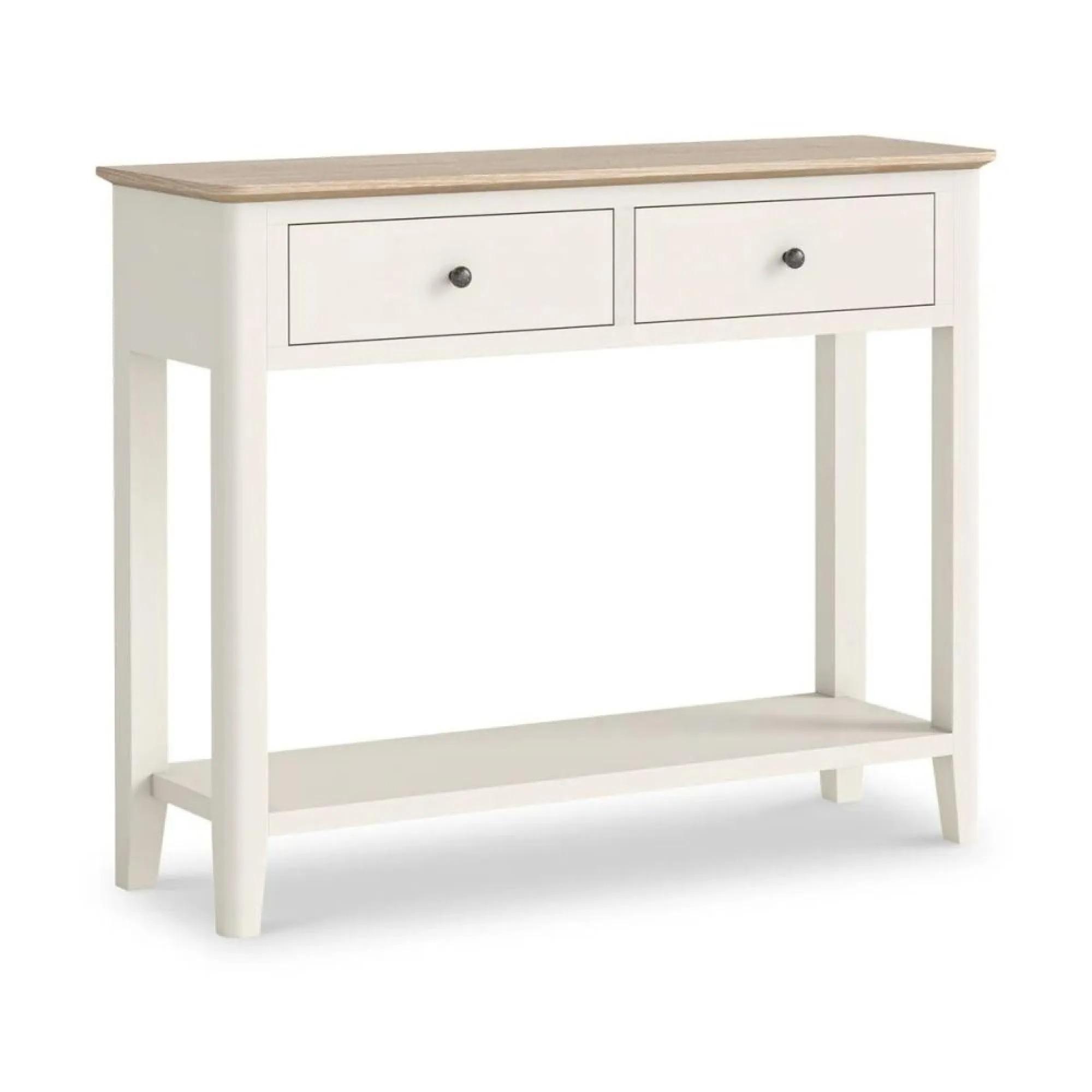 Marlow White 2 Drawer Console Table | Choice Furniture Superstore UK