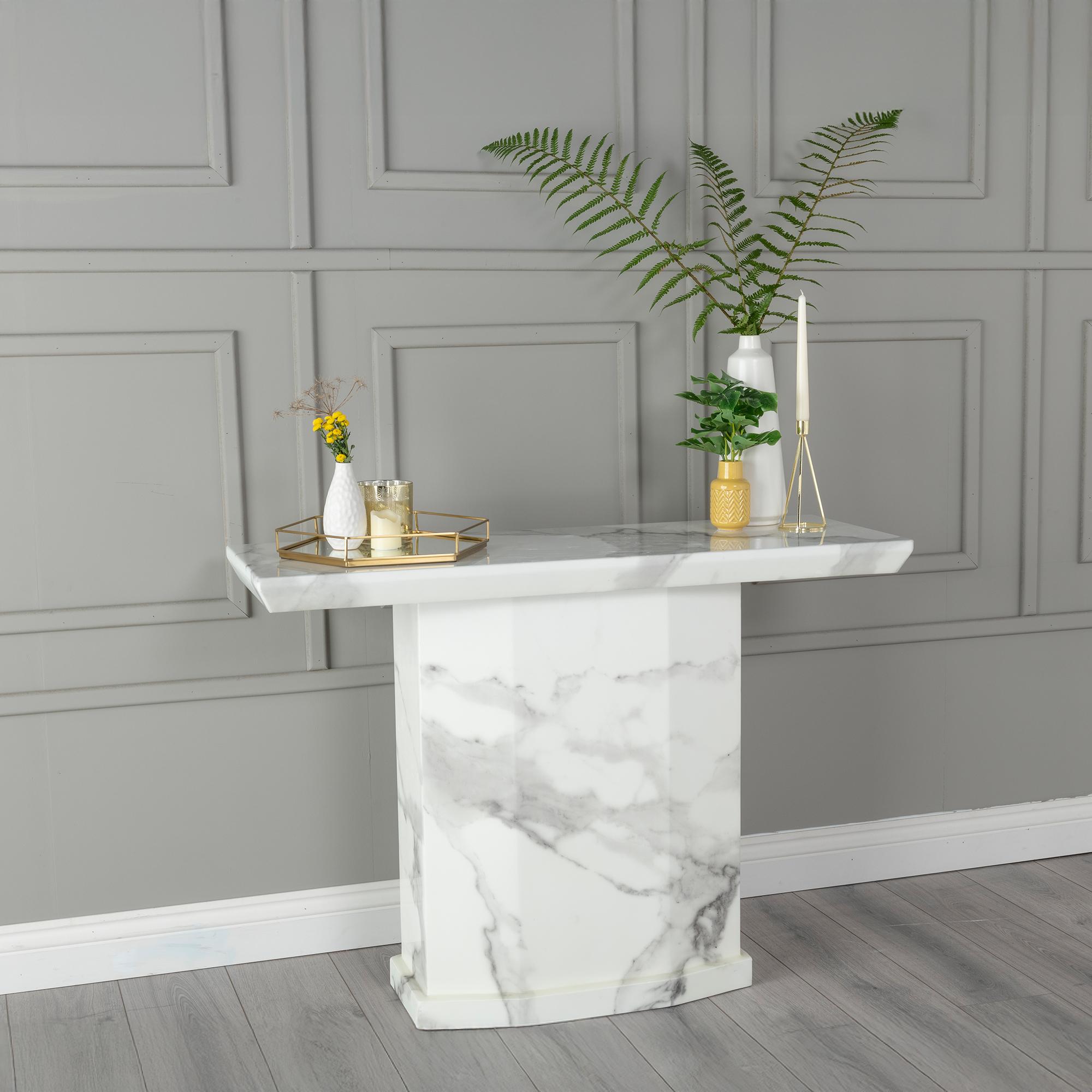 Naples White Marble Console Table | Choice Furniture Superstore UK