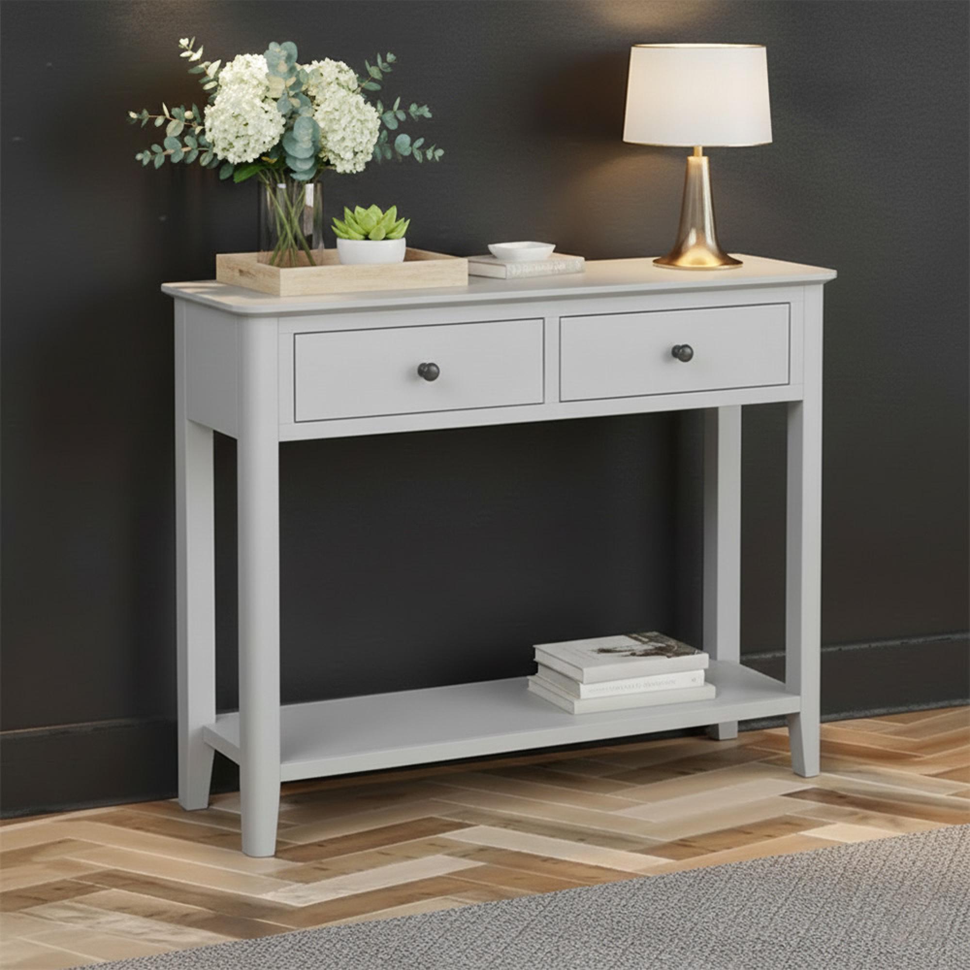 Stowe Grey 3 Drawer Dressing Table Set | Choice Furniture Superstore UK