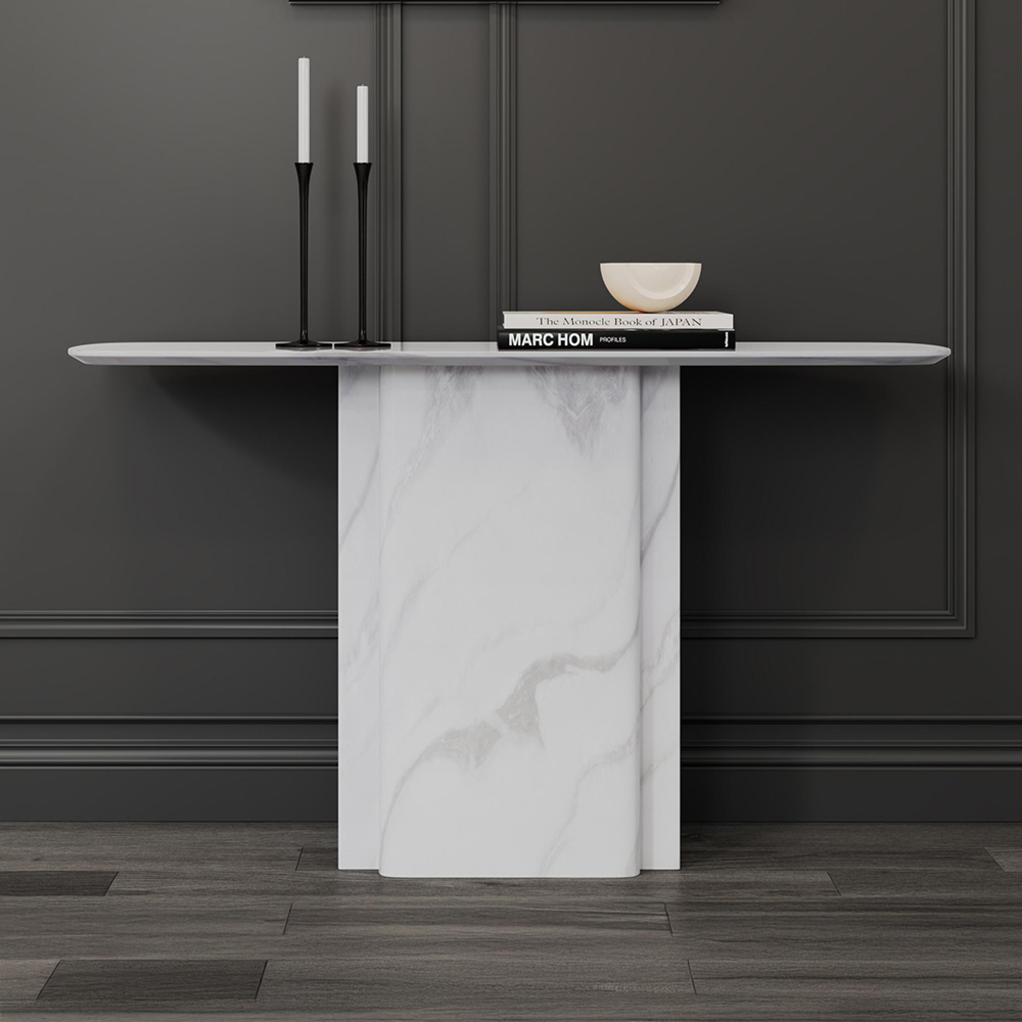 Antonio White Marble Square Side Table | Choice Furniture Superstore UK