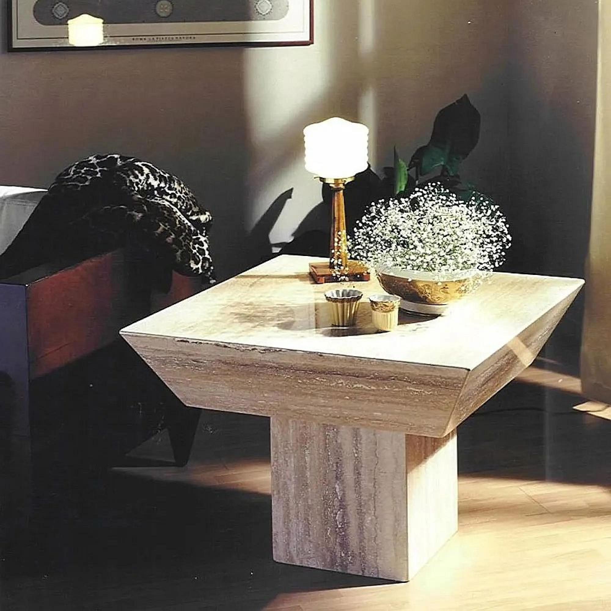 Roma Angled Edge Marble Occasional Table - Variation Available | CFS UK