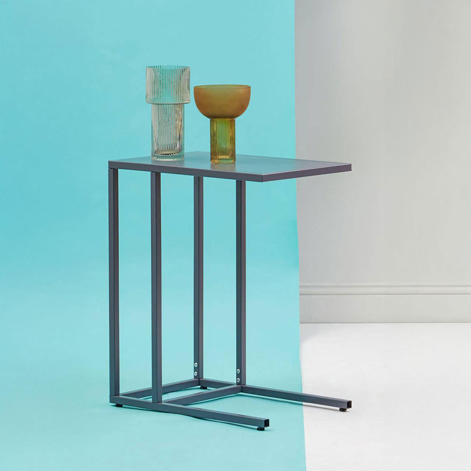 Acero Grey Metal Side Table | Choice Furniture Superstore UK