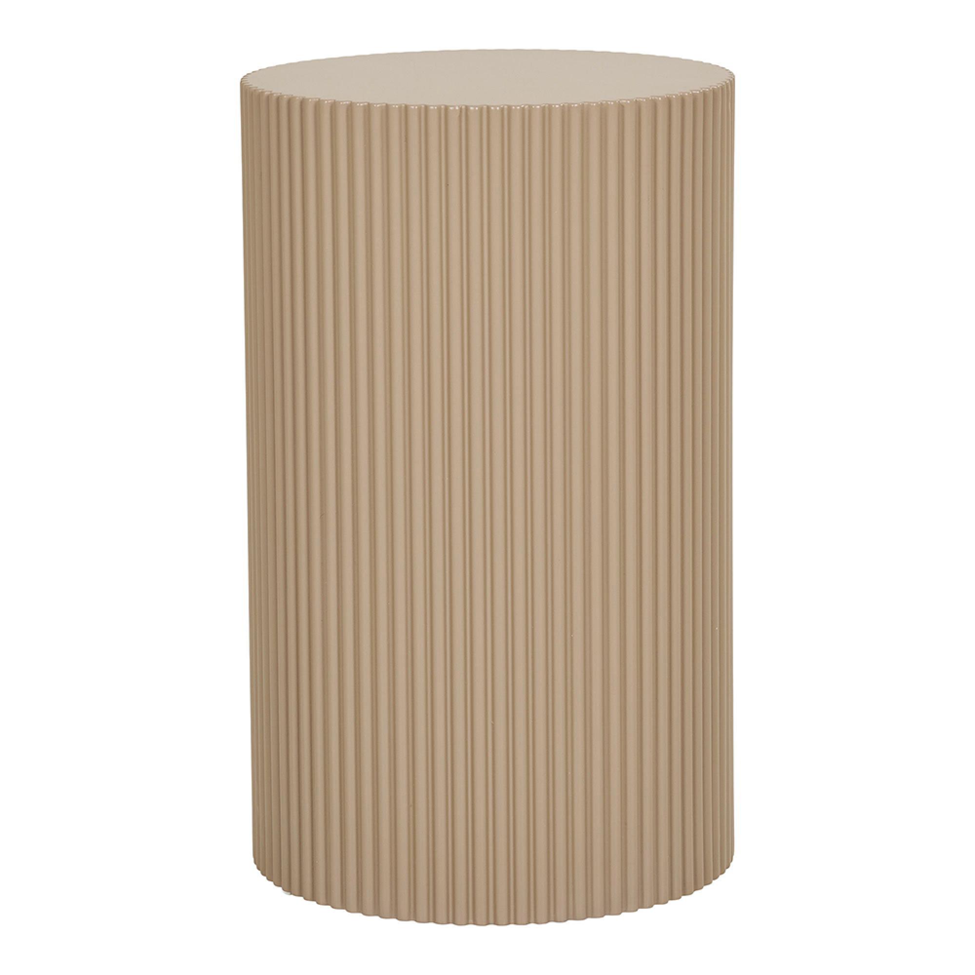 Farense Beige Fluted Round Side Table | Choice Furniture Superstore UK