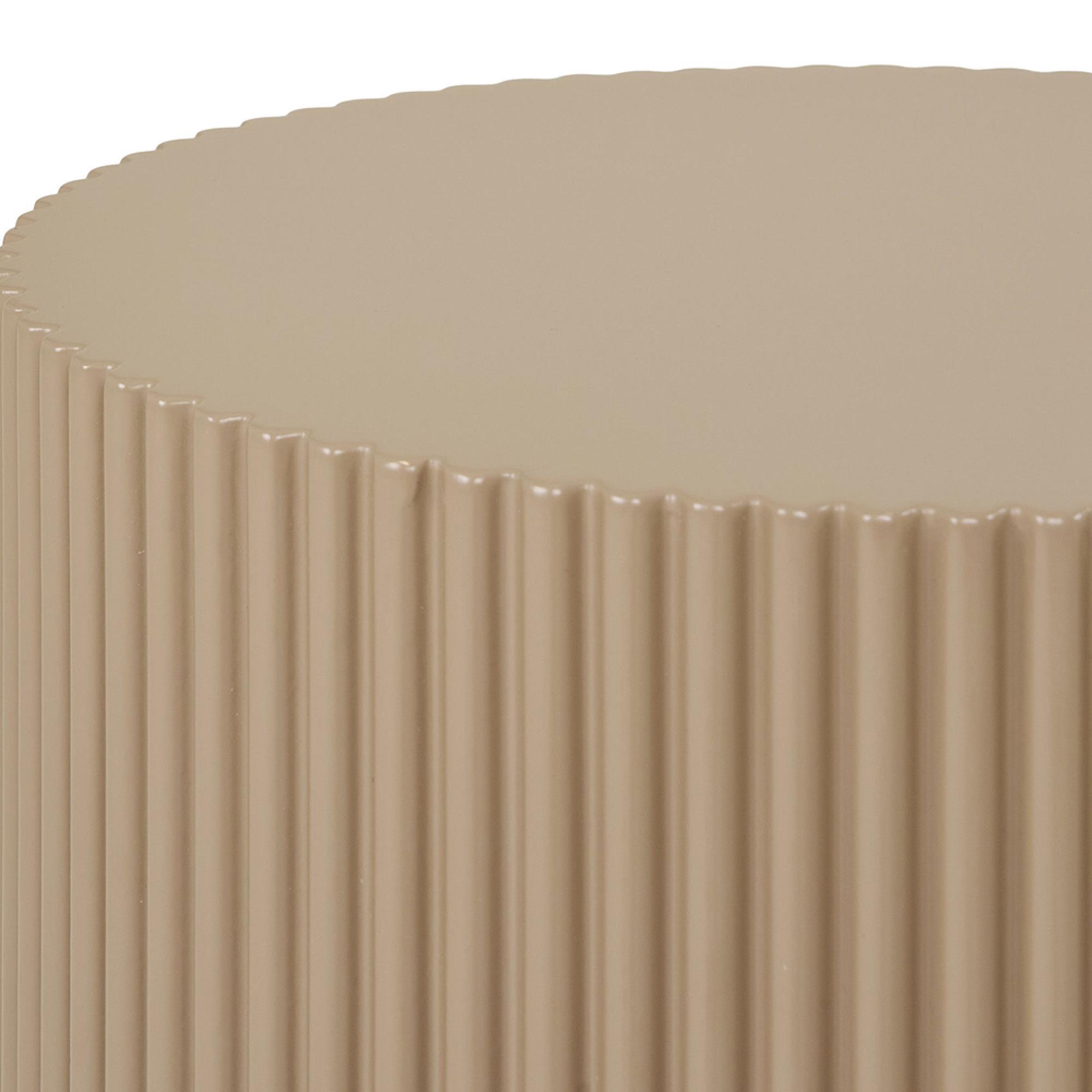 Farense Beige Fluted Round Side Table | Choice Furniture Superstore UK