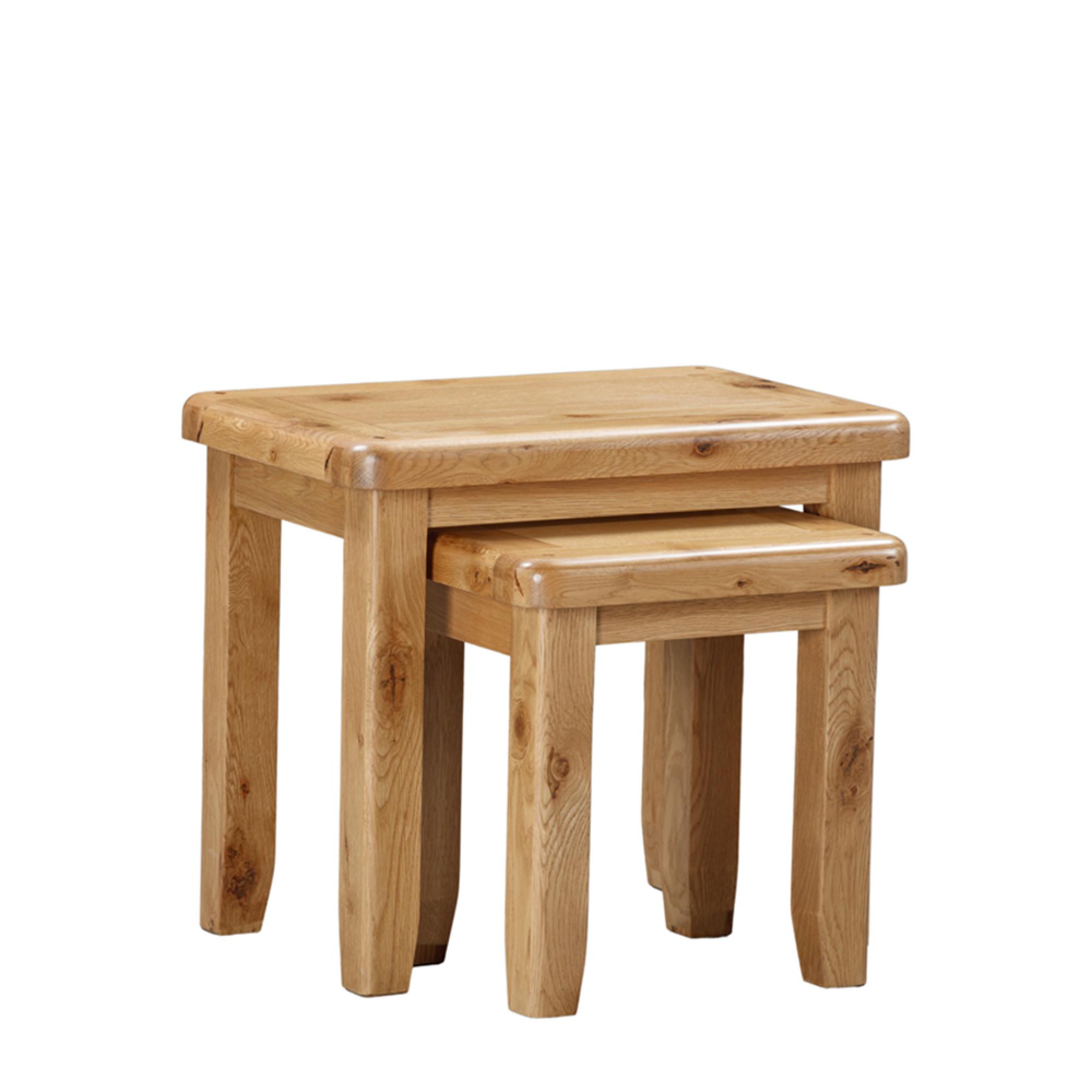 Janelle Rustic Oak Nest of 2 Tables | Choice Furniture Superstore UK