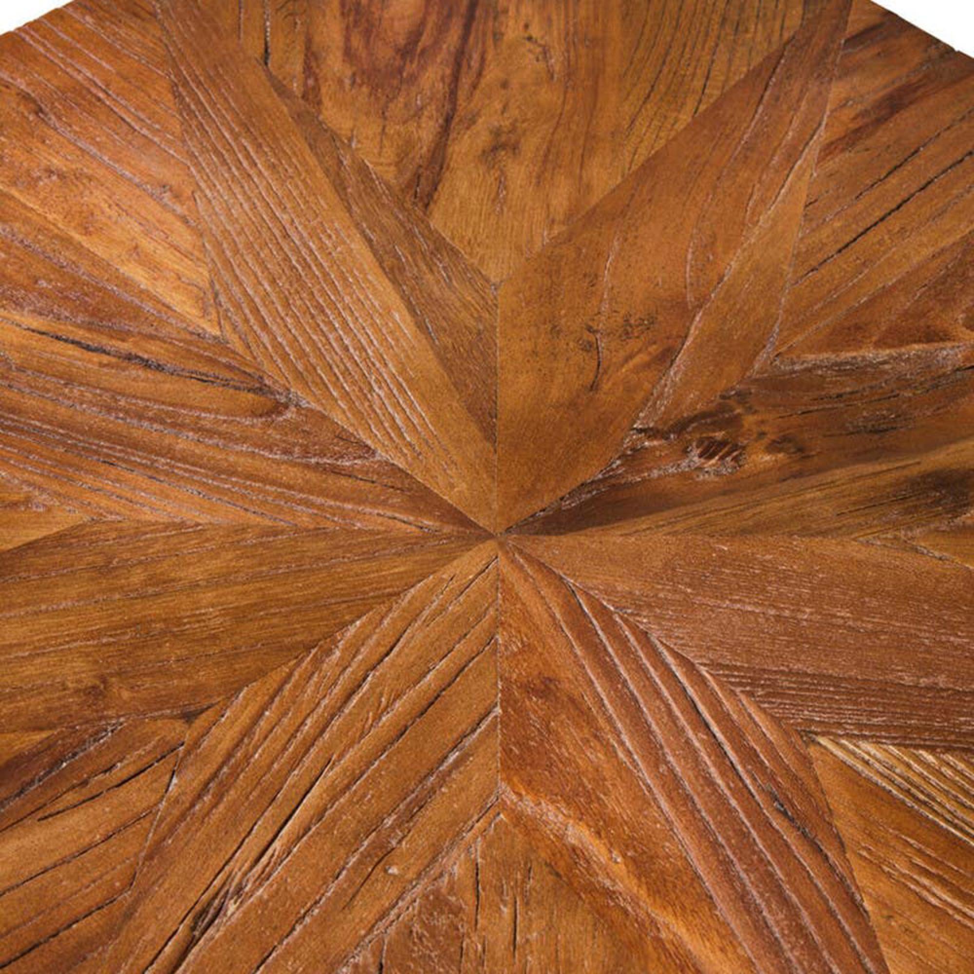 Jodi Elm Wood and Gold Metal Octagonal Side Table | Choice Furniture ...