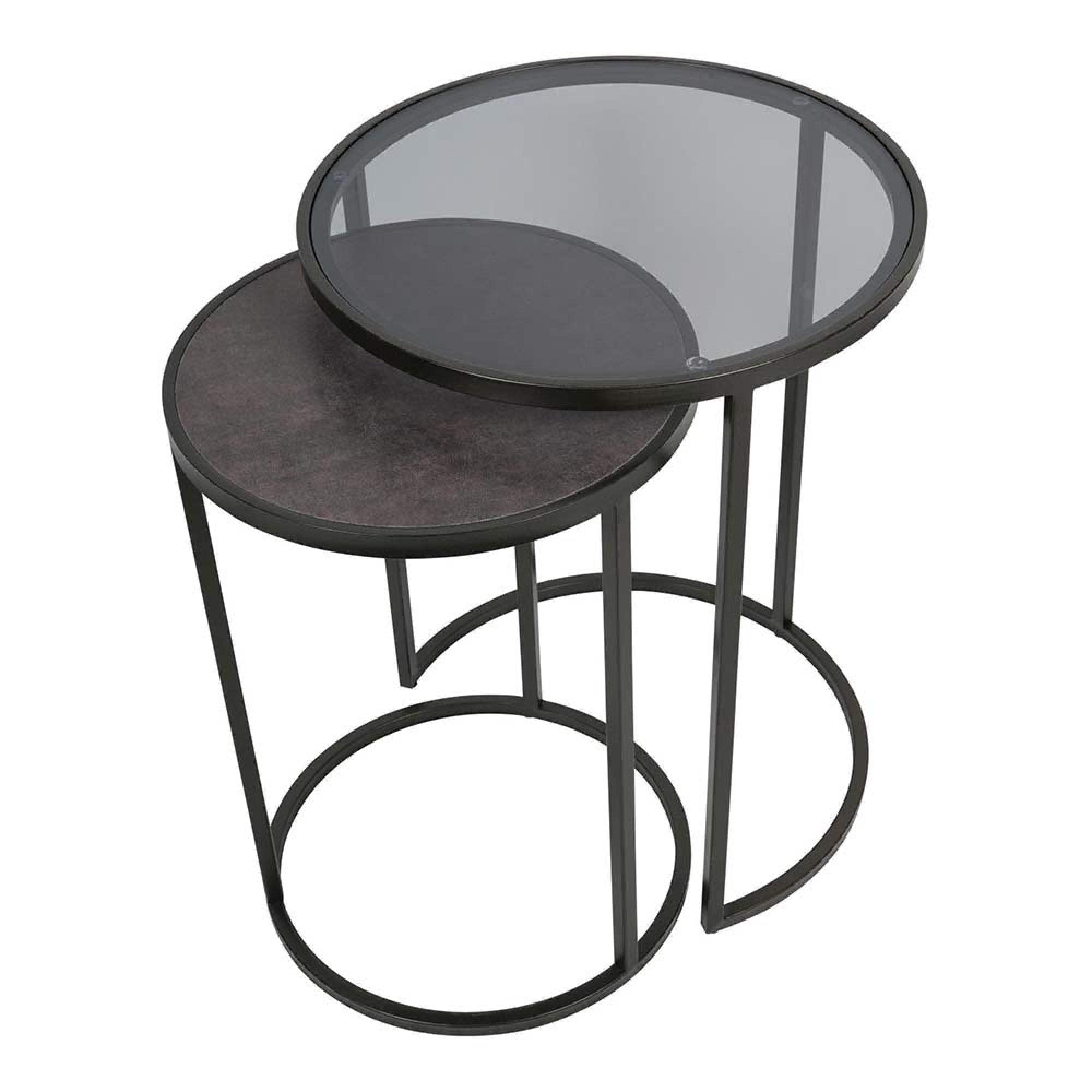 Libra Turner Slate Effect Round Nest of 2 Tables | Choice Furniture ...