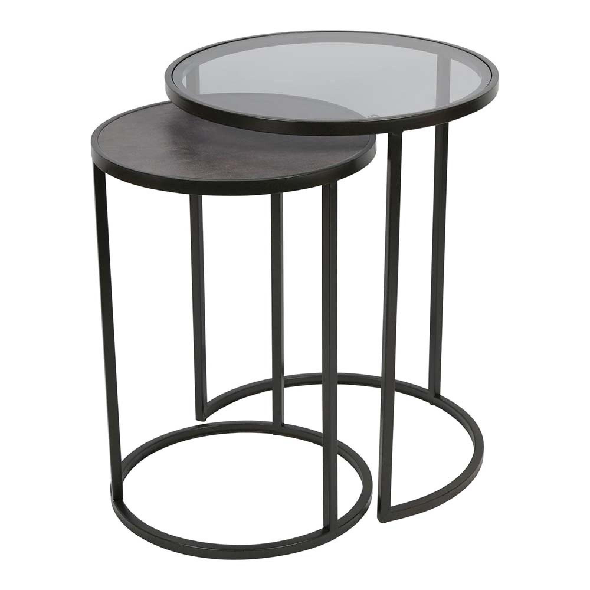Libra Turner Slate Effect Round Nest of 2 Tables | Choice Furniture ...
