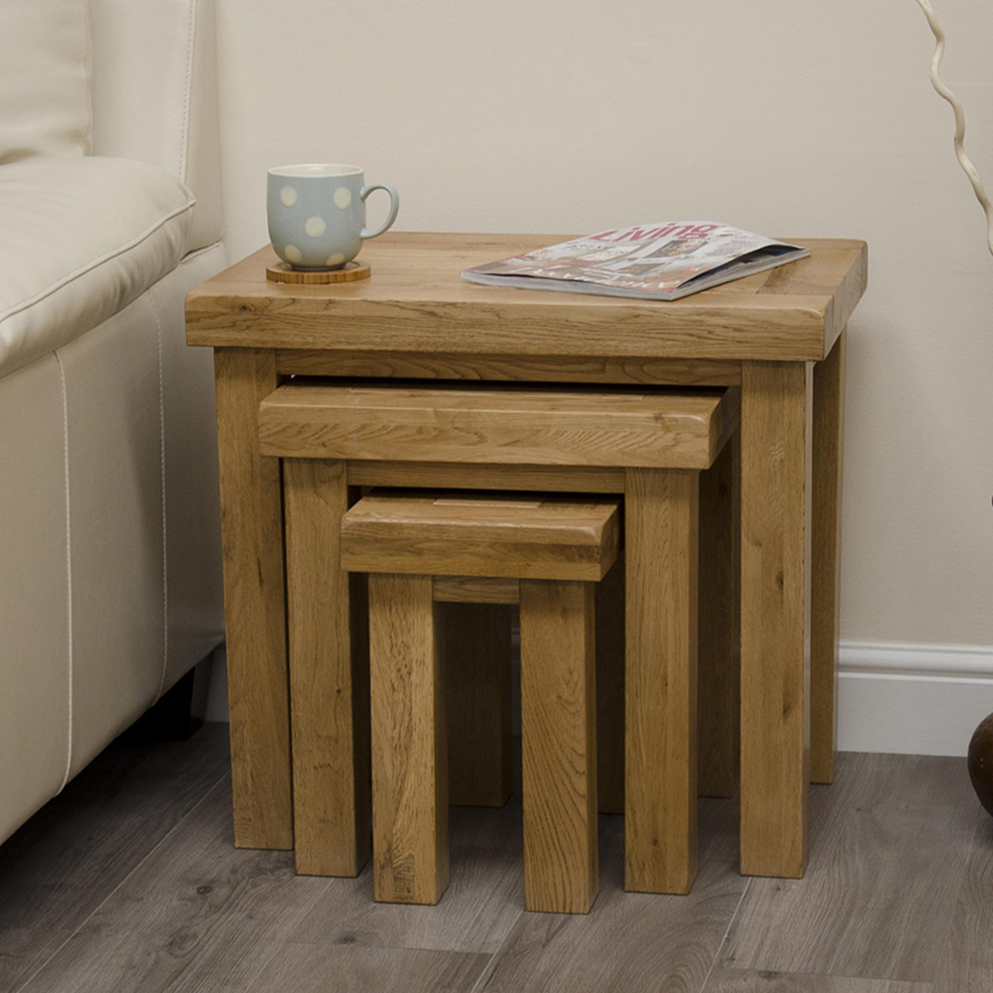 Winchcombe Oak Nest of 3 Tables | Choice Furniture Superstore UK