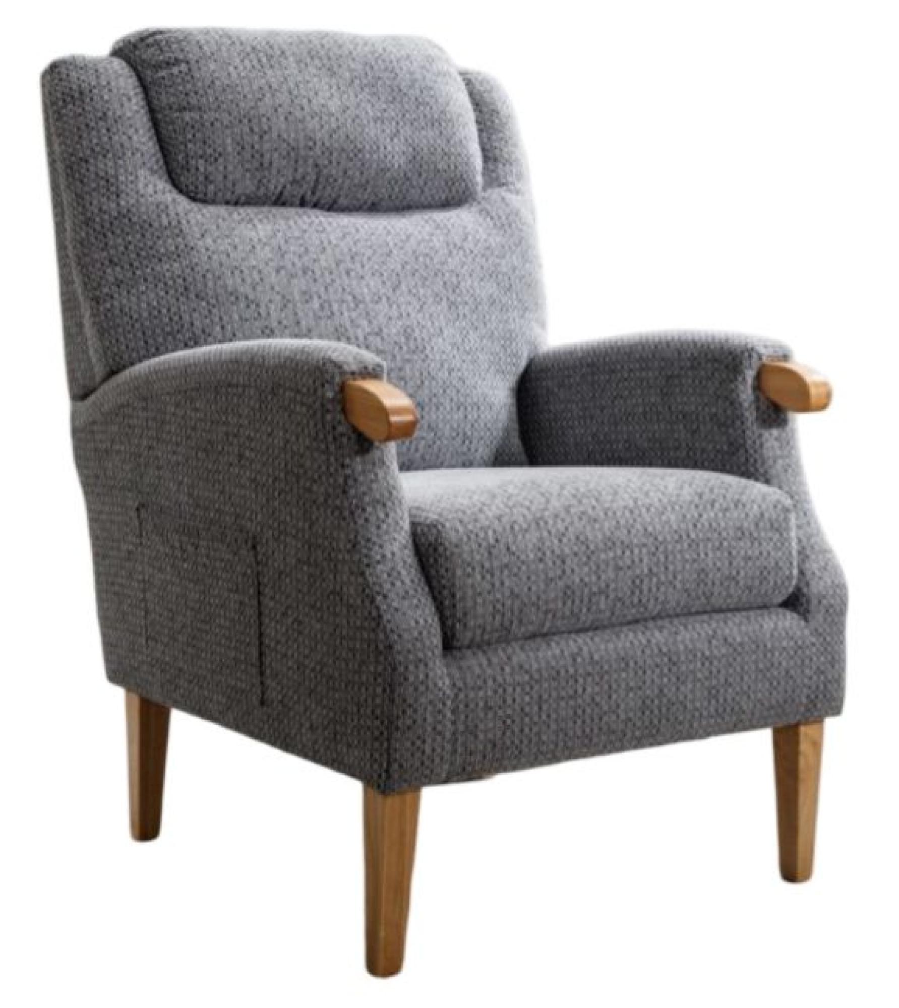 Lisbon Steel Blue Fabric Fireside Armchair | Choice Furniture Superstore UK