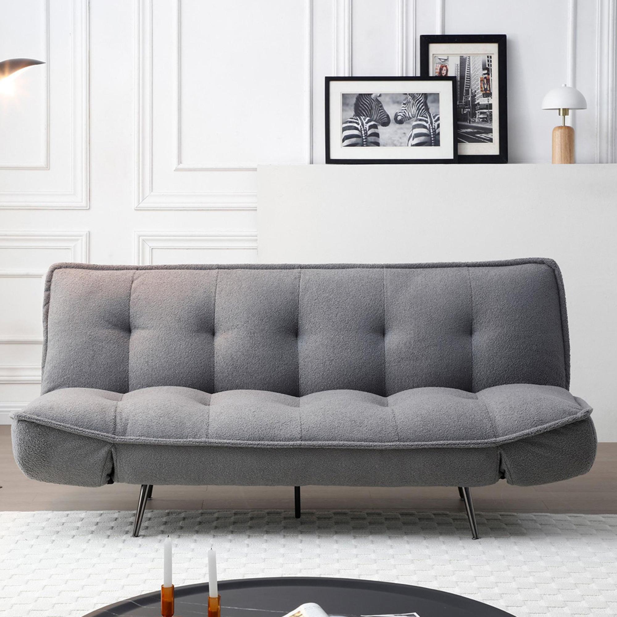 Regis Grey Fabric 3 Seater Click Clack Sofa Bed | Choice Furniture ...