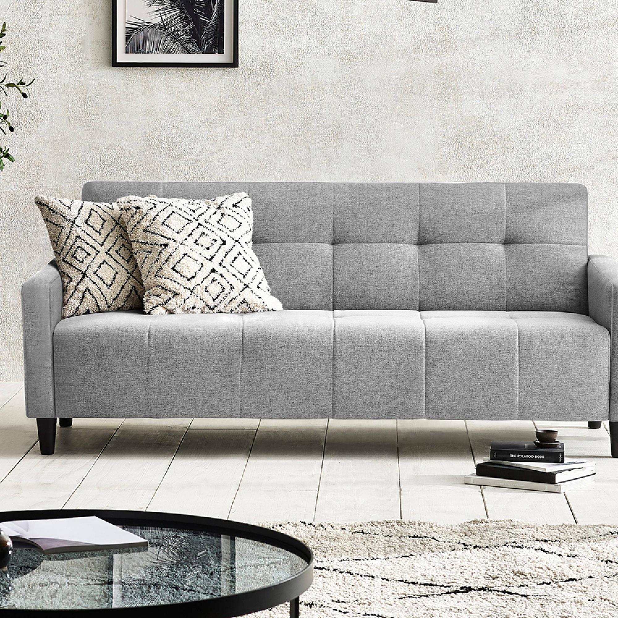 Alfie Grey Linen 3 Seater Storage Click Clack Sofabed | CFS UK