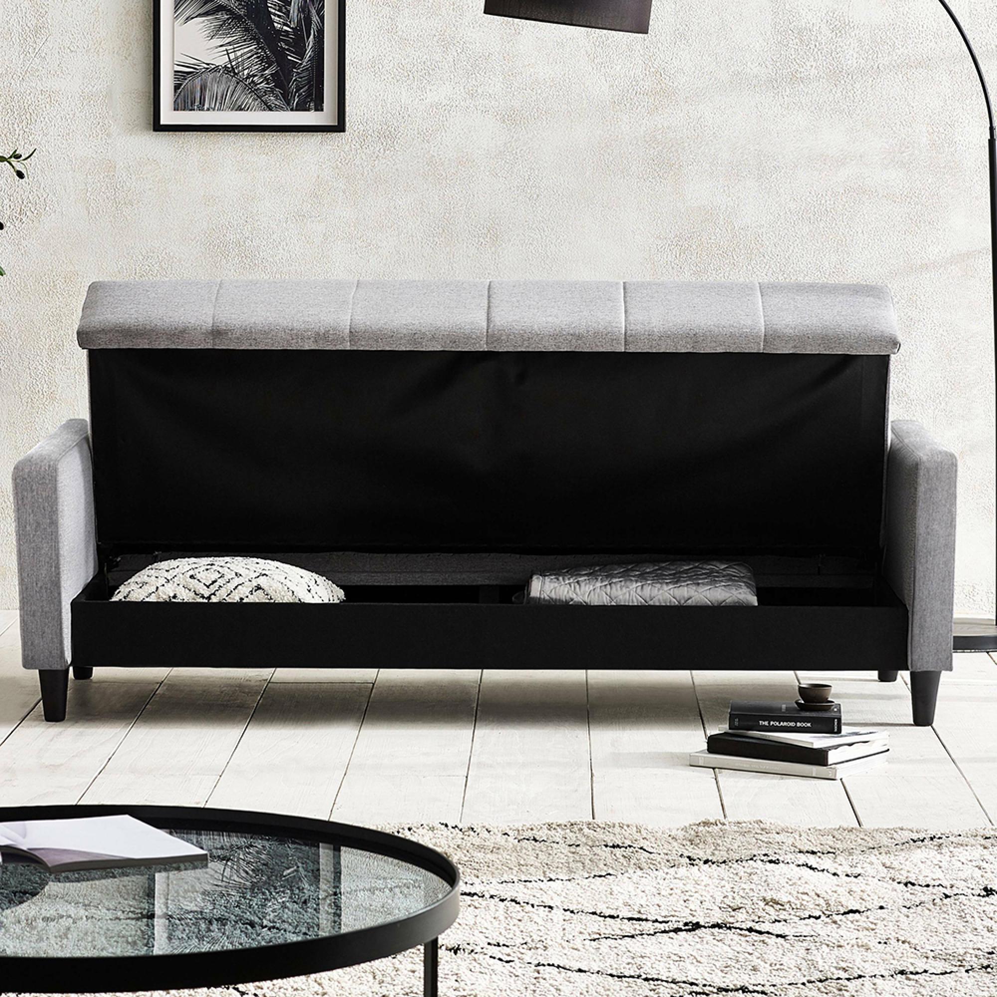 Alfie Grey Linen 3 Seater Storage Click Clack Sofabed | CFS UK