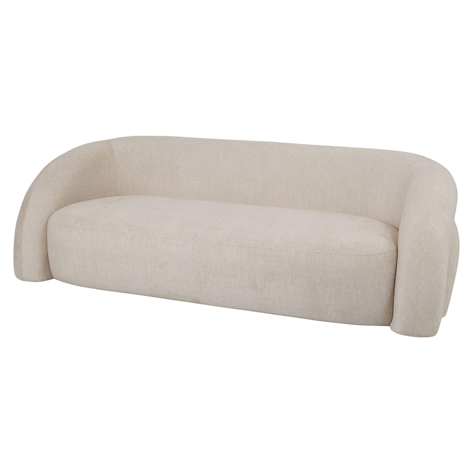 Libra Casa Cream Velvet Fabric Curved 2 Seater Sofa | CFS UK