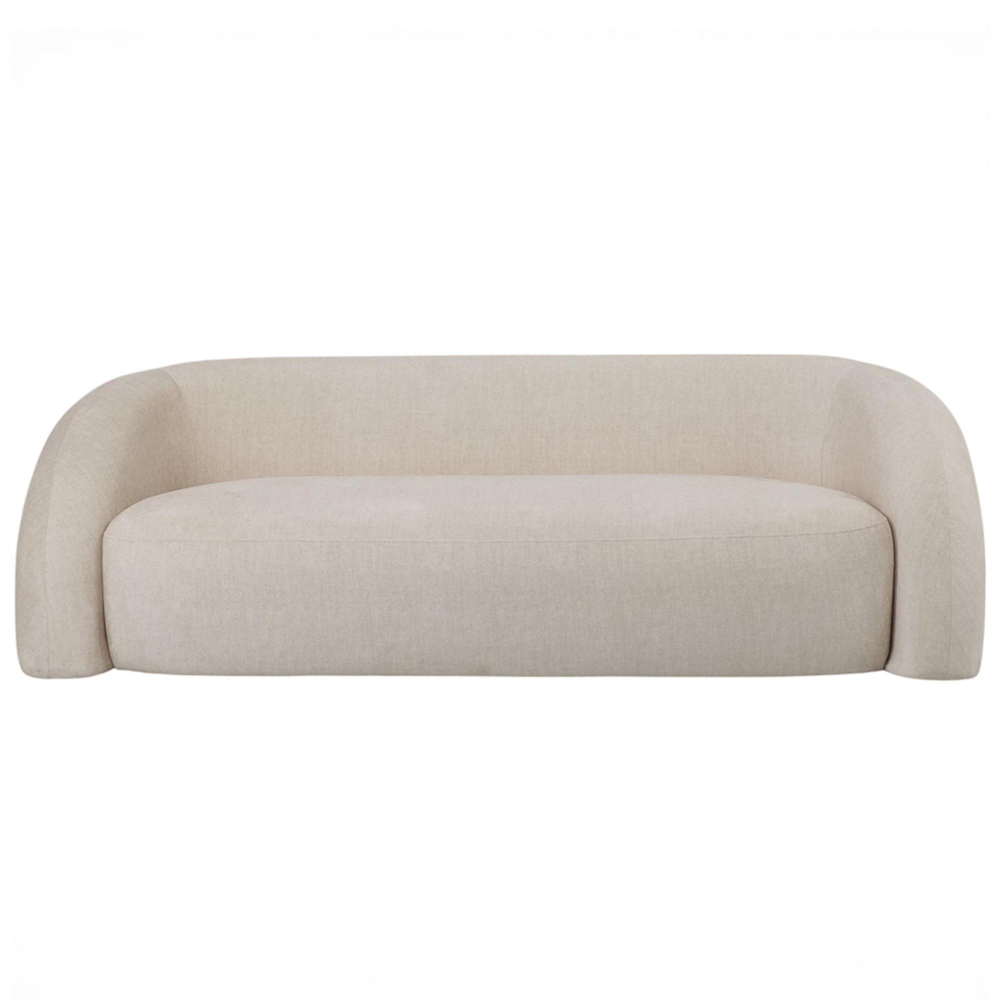 Libra Casa Cream Velvet Fabric Curved 2 Seater Sofa | CFS UK
