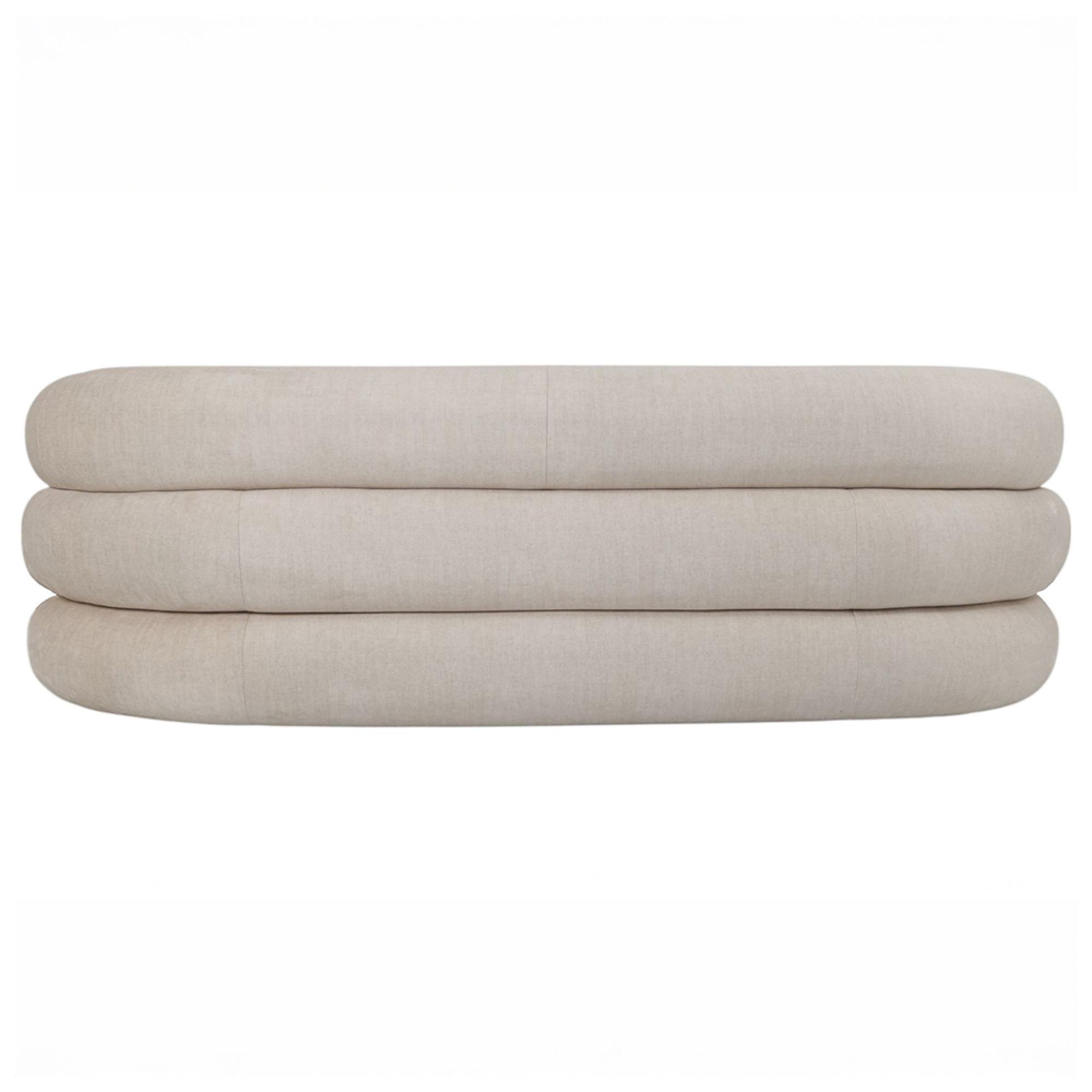 Libra Casa Cream Velvet Fabric Curved 2 Seater Sofa | CFS UK