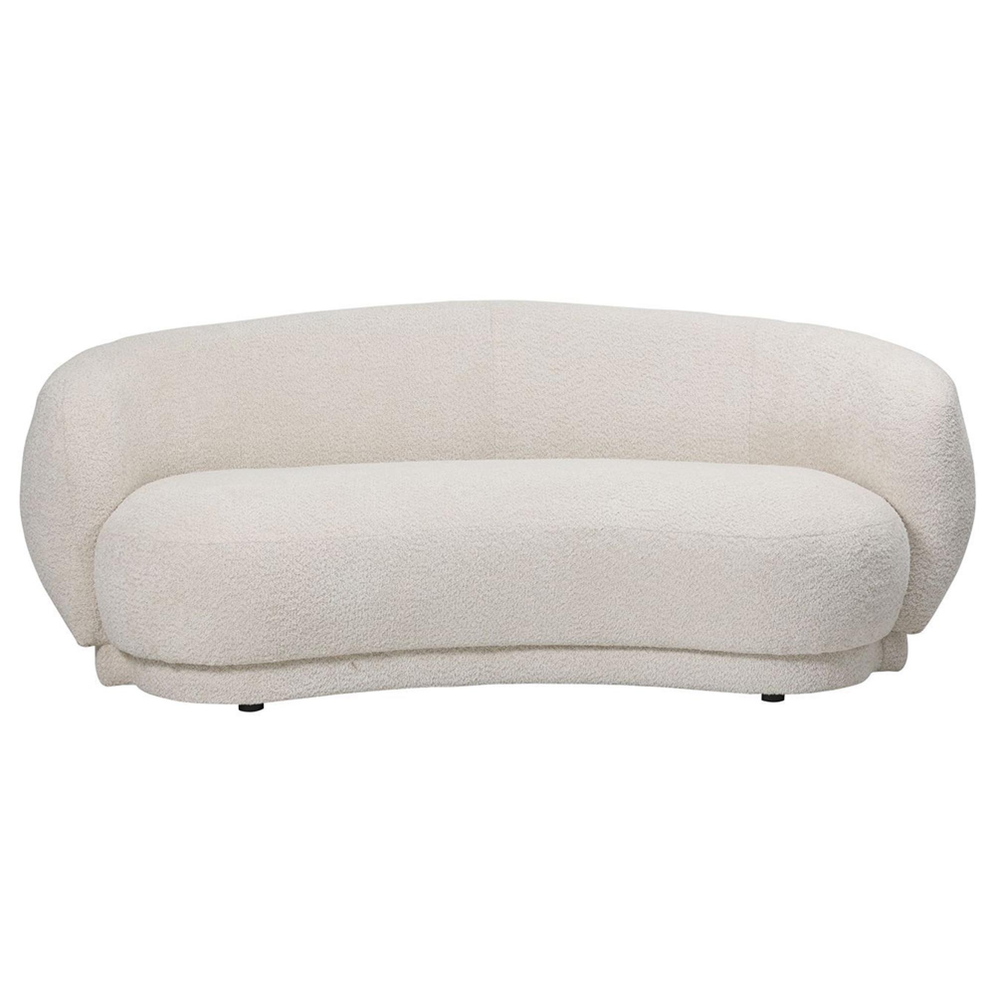 Libra Waverley Cream Boucle Fabric Curved 2 Seater Sofa | CFS UK