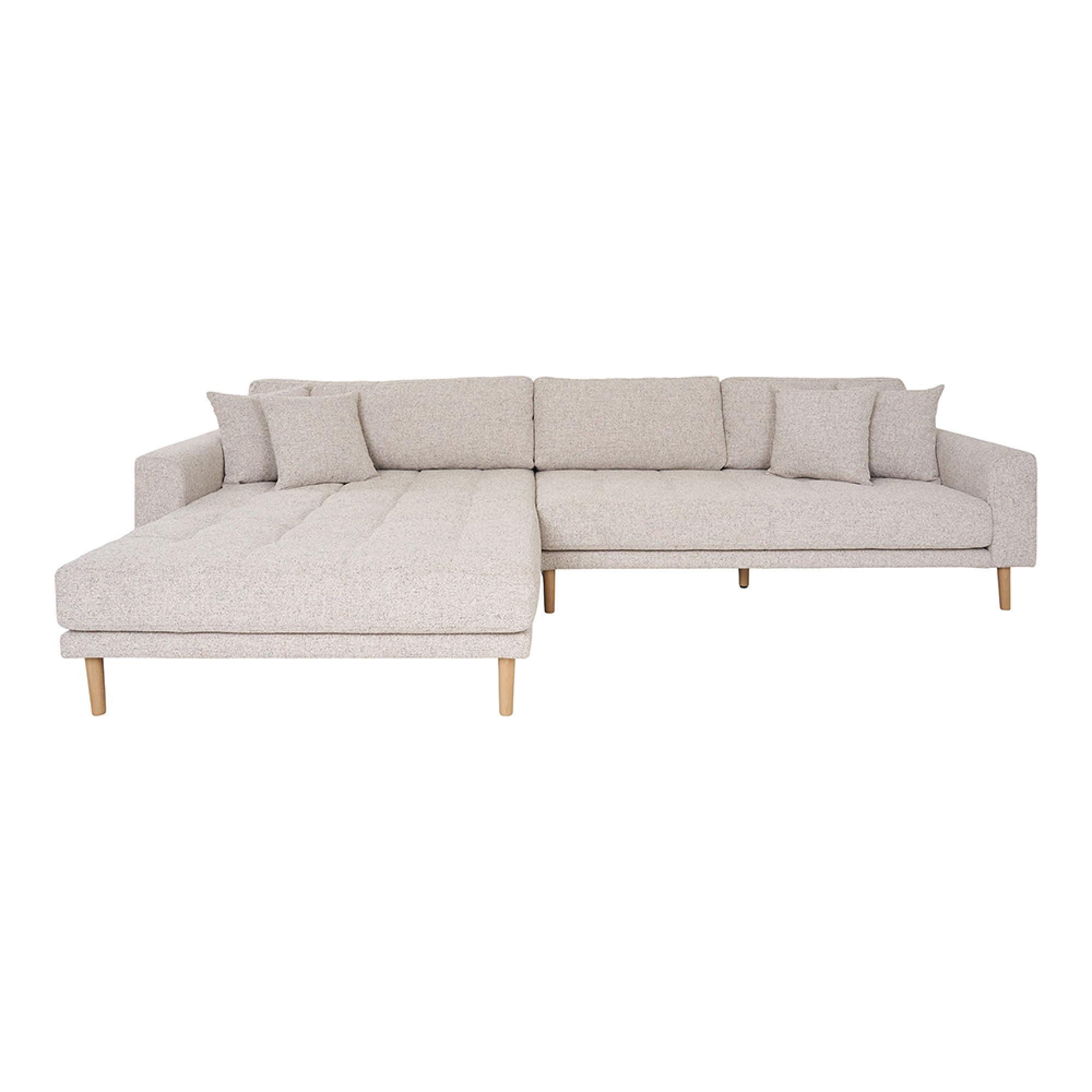 Lido Beige Fabric Lounge Sofa - LHF | Choice Furniture Superstore UK