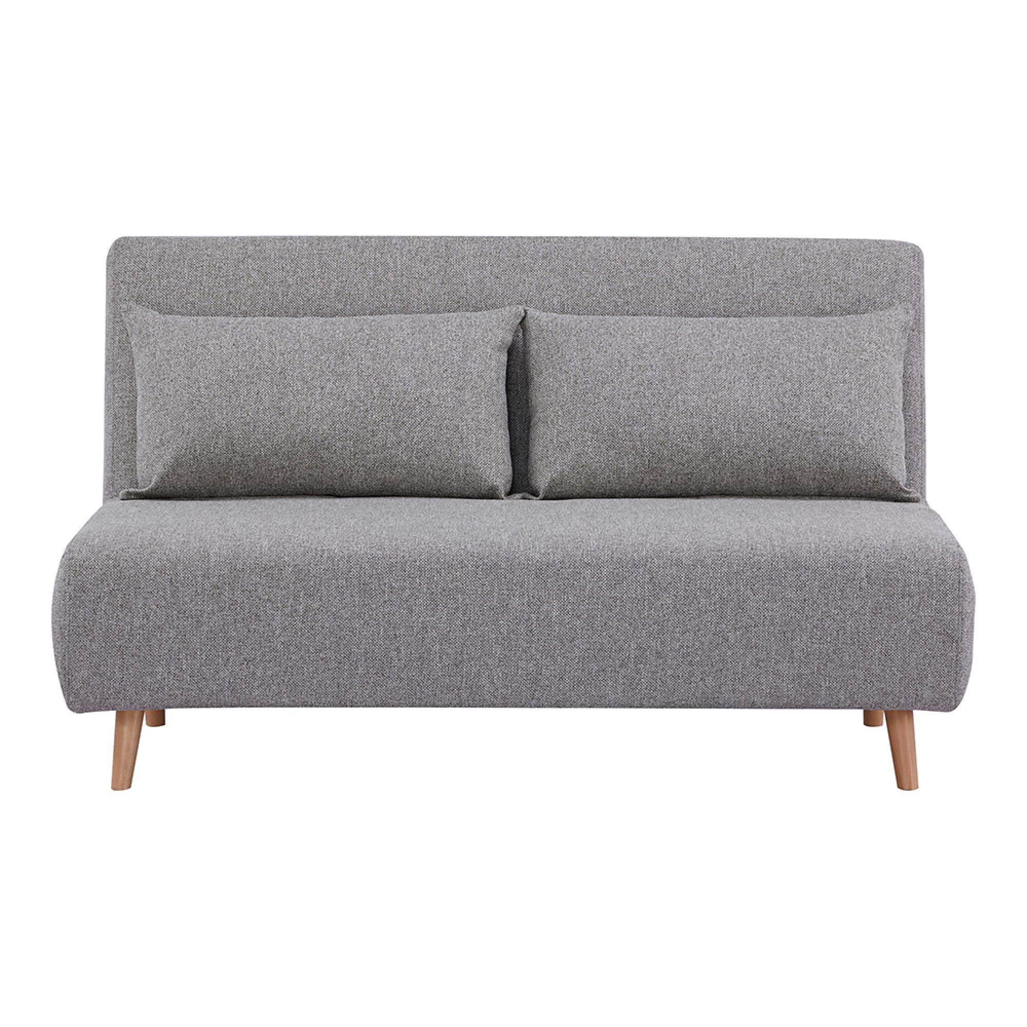 Marlow Grey Fabric 2 Seater Click Clack Sofa Bed with Natural Legs | CFS UK