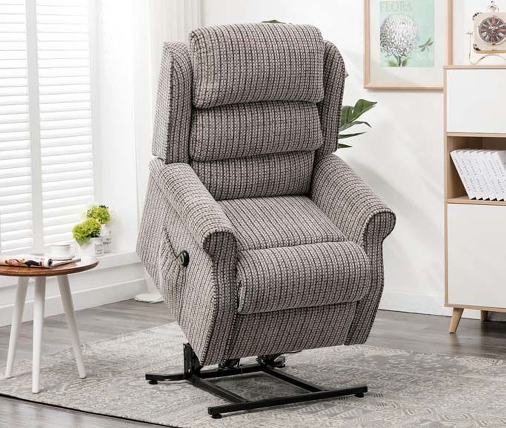 Windsor Lift and Tilt Latte Fabric Electric Recliner Armchair | CFS UK