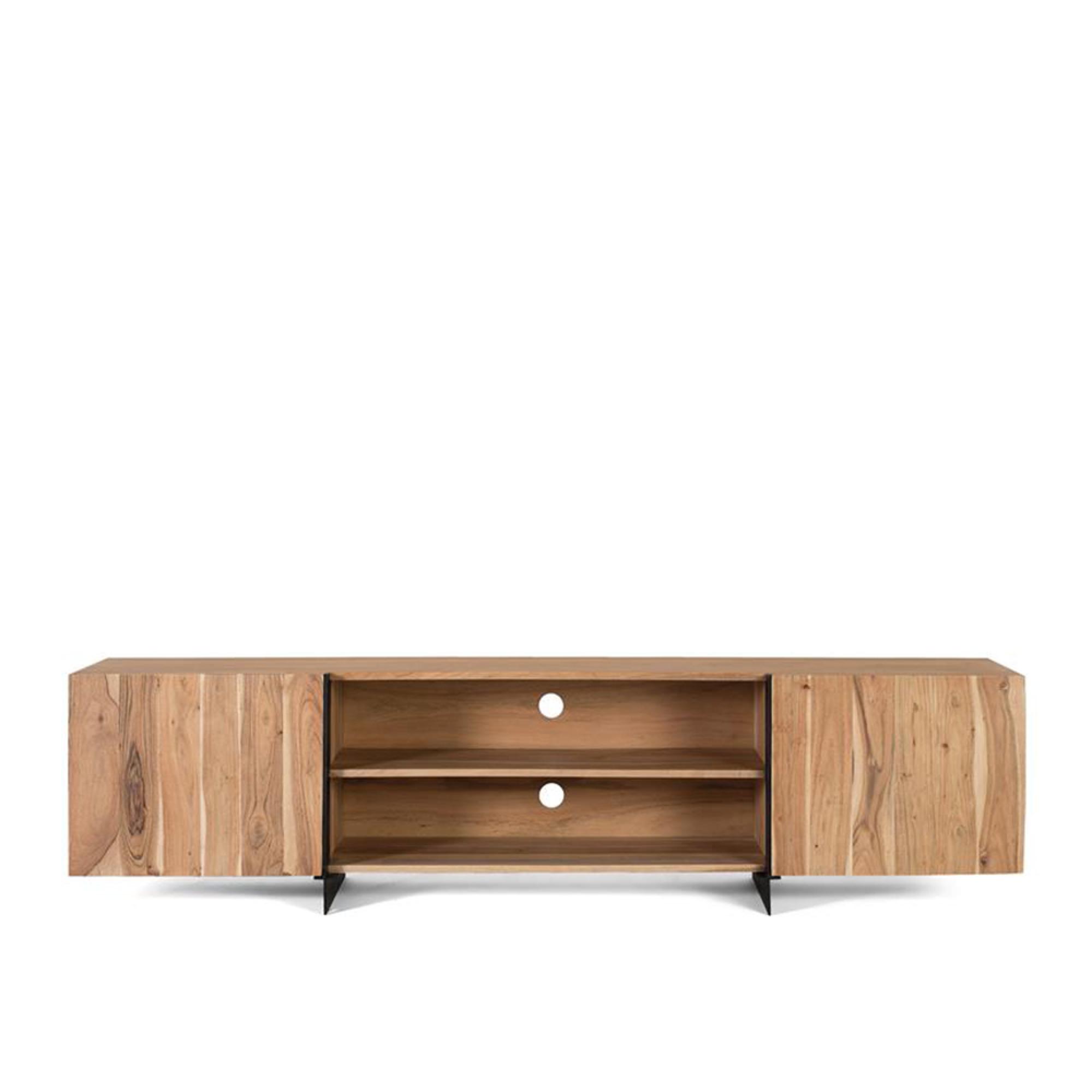 Cacavia Natural Acacia Wood 2 Door Large TV Unit | Choice Furniture ...