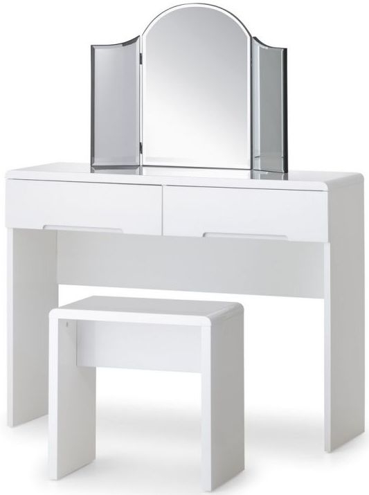 Manhattan White High Gloss Bedroom Stool - CFS Furniture UK
