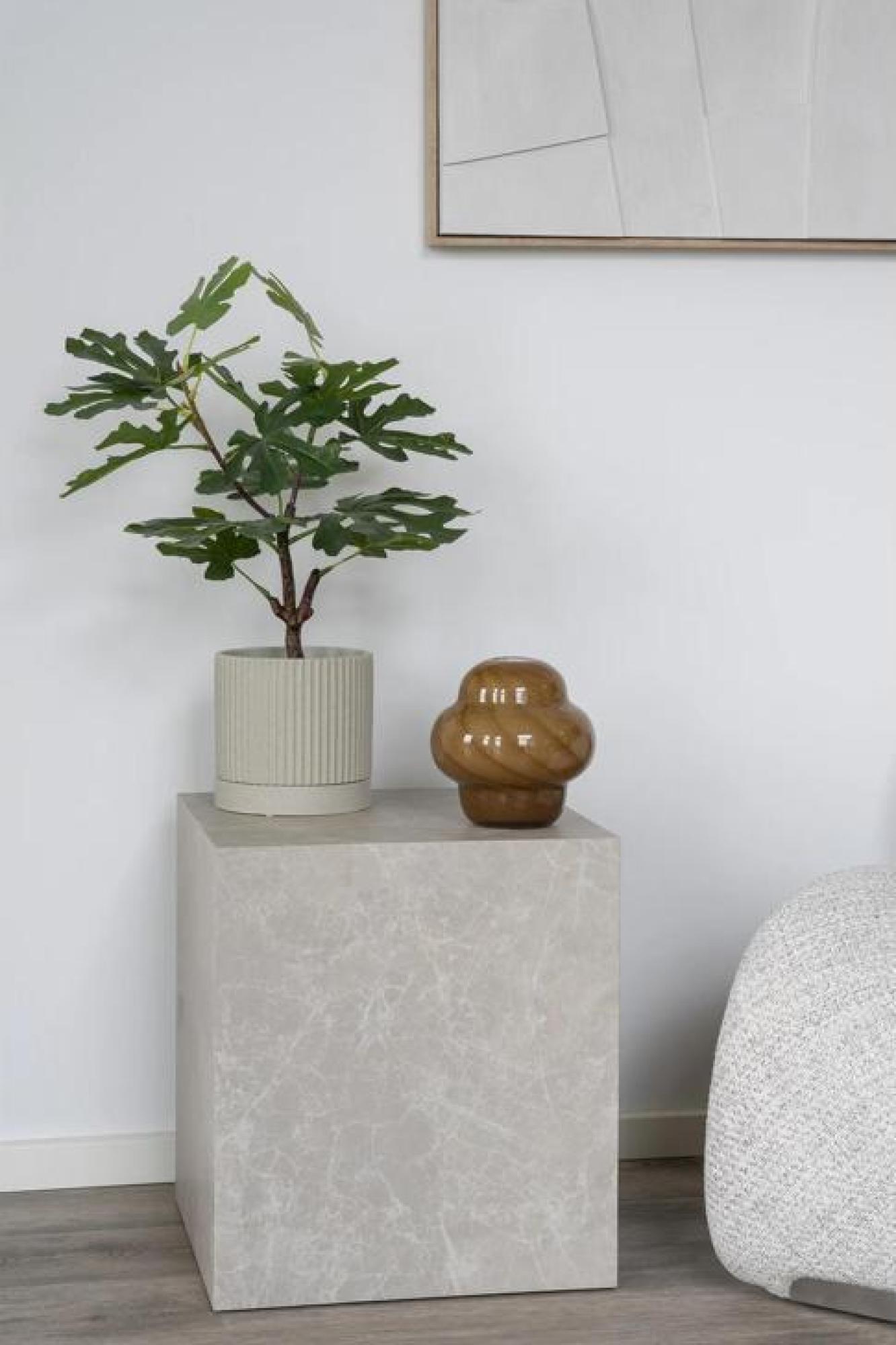 Prague Marble Effect Square Side Table - CFS UK