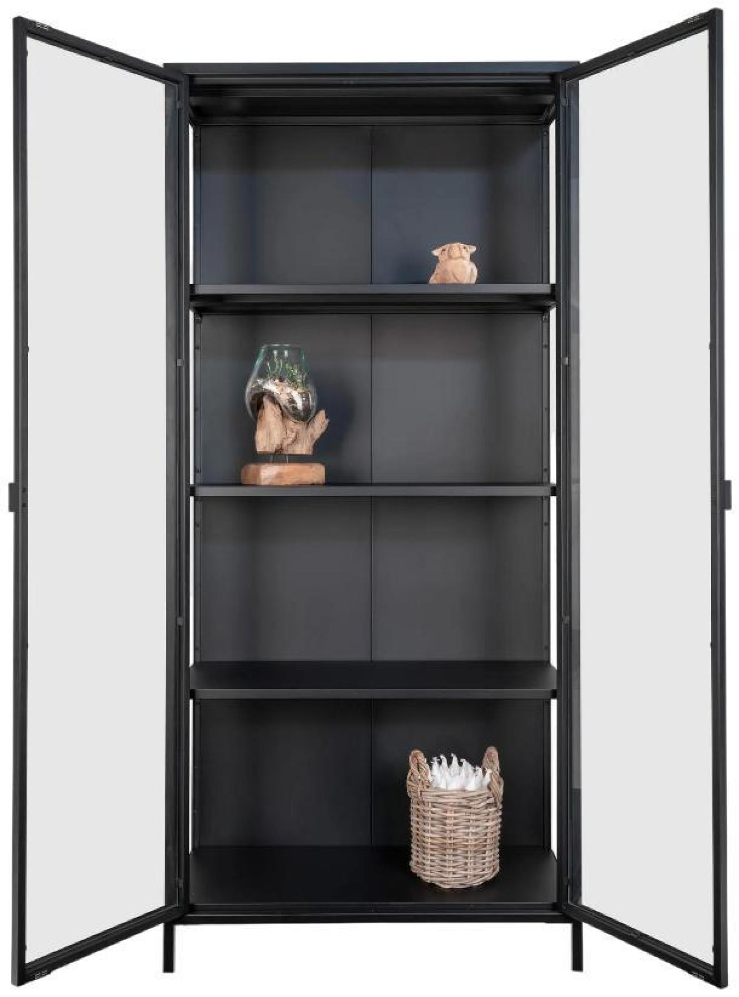 Brisbane Black Metal 2 Door Display Cabinet - CFS UK