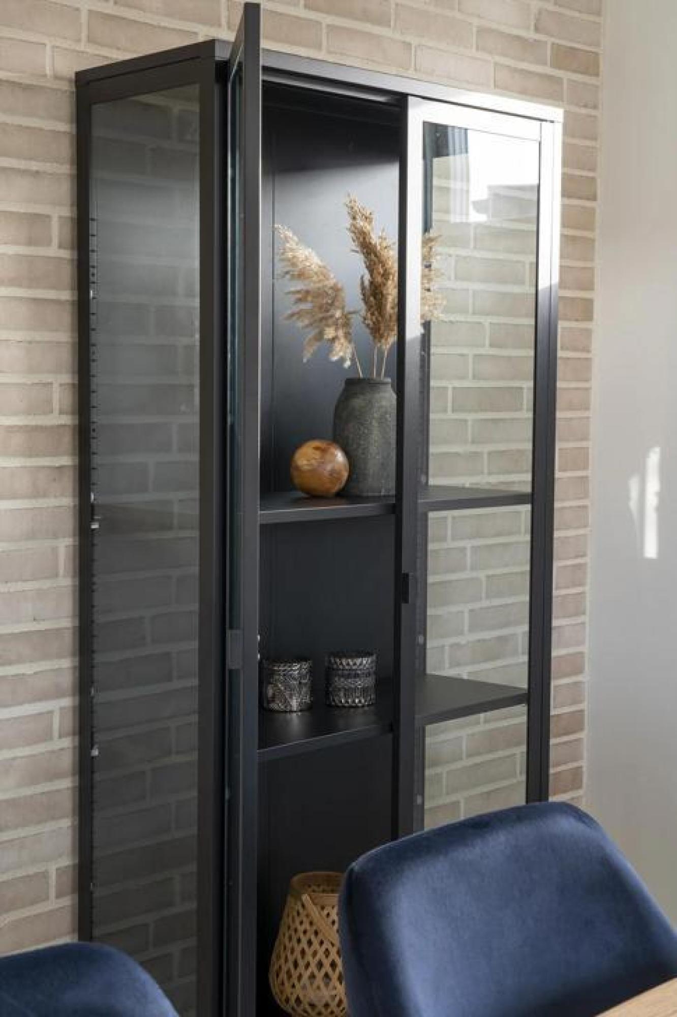Brisbane Black Metal 2 Door Display Cabinet - CFS UK