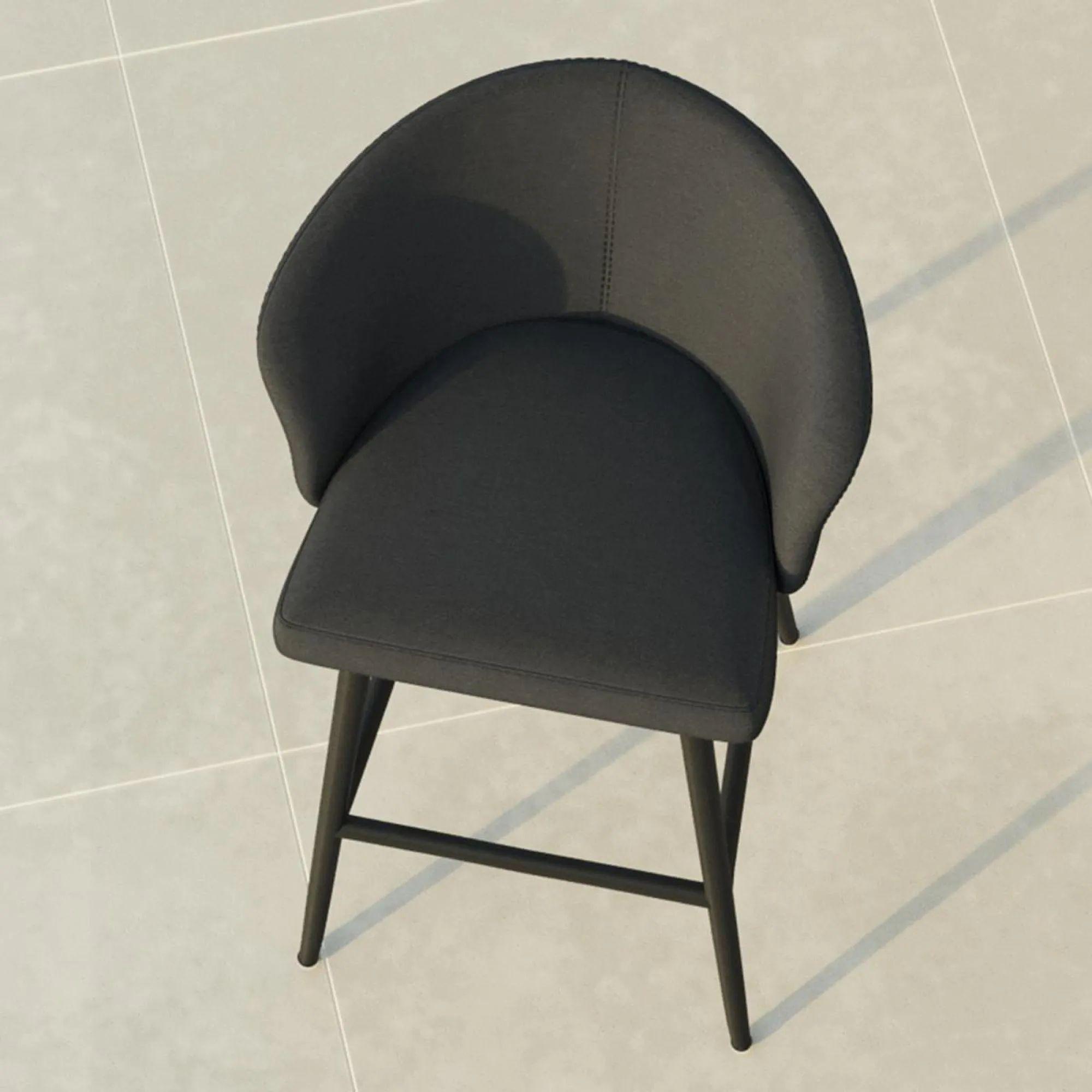 Maze Zen Charcoal Fabric Bar Stool - CFS UK