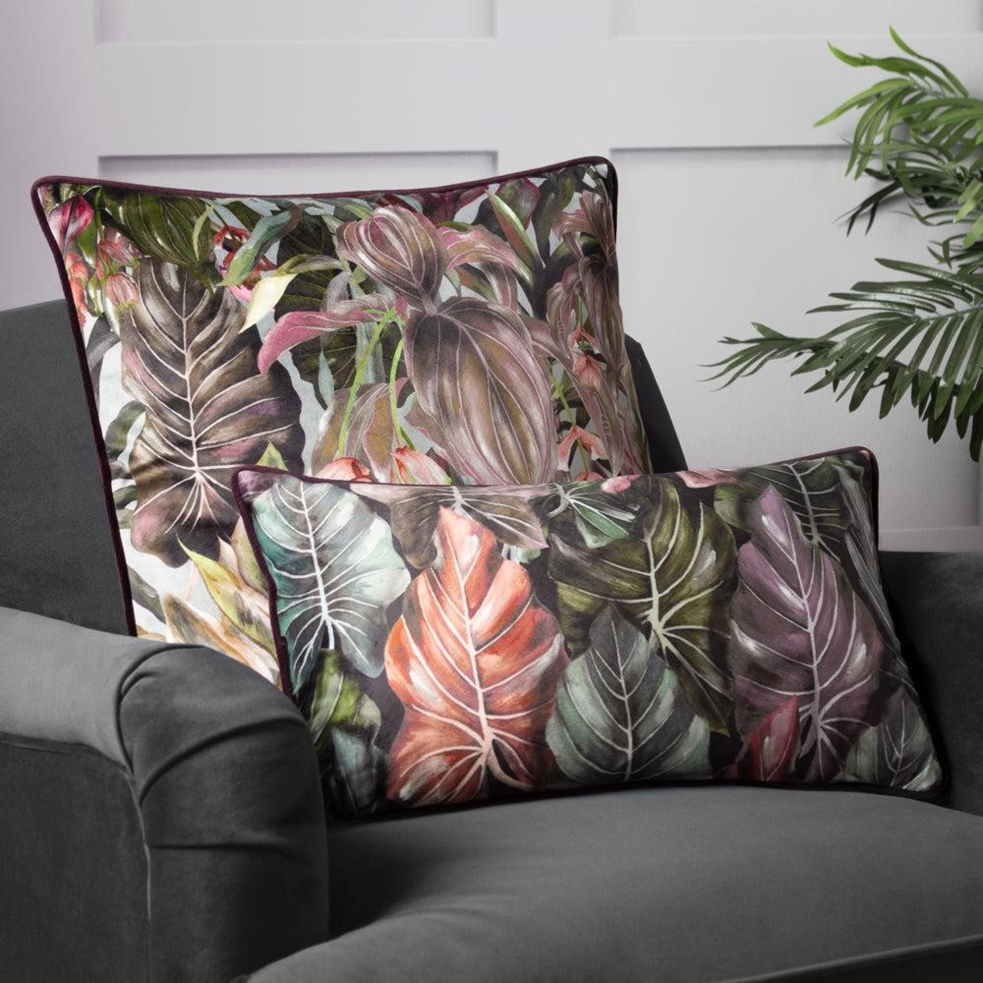 Wylder Mogori Wild Medinilla Aubergine Cushion - CFS UK