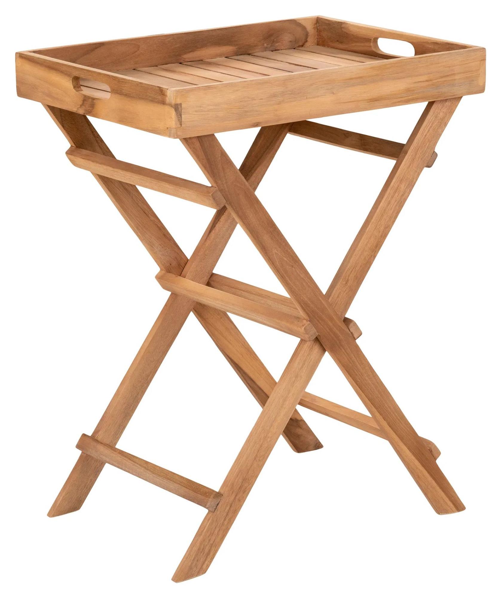 Ronda Teak Wood Tray Table - CFS UK