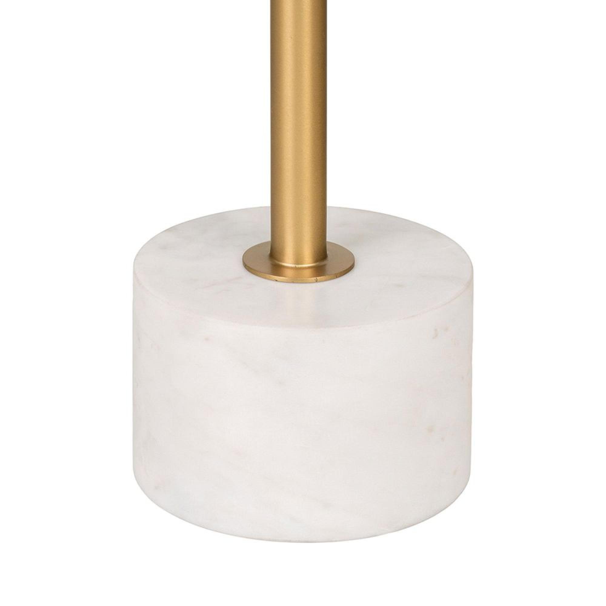 Clearance - Lecco Gold Metal Round Side Table with Marble Base - FSS16409