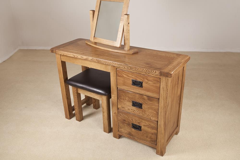 Originals Rustic Oak Single Pedestal Dressing Table - CFS UK