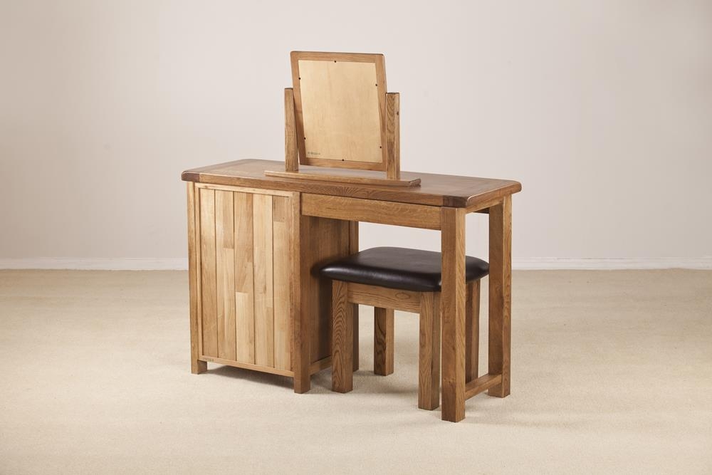 Originals Rustic Oak Single Pedestal Dressing Table - CFS UK
