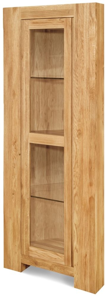 Clemence Richard Massive Oak Tall Corner Display Cabinet - CFS UK
