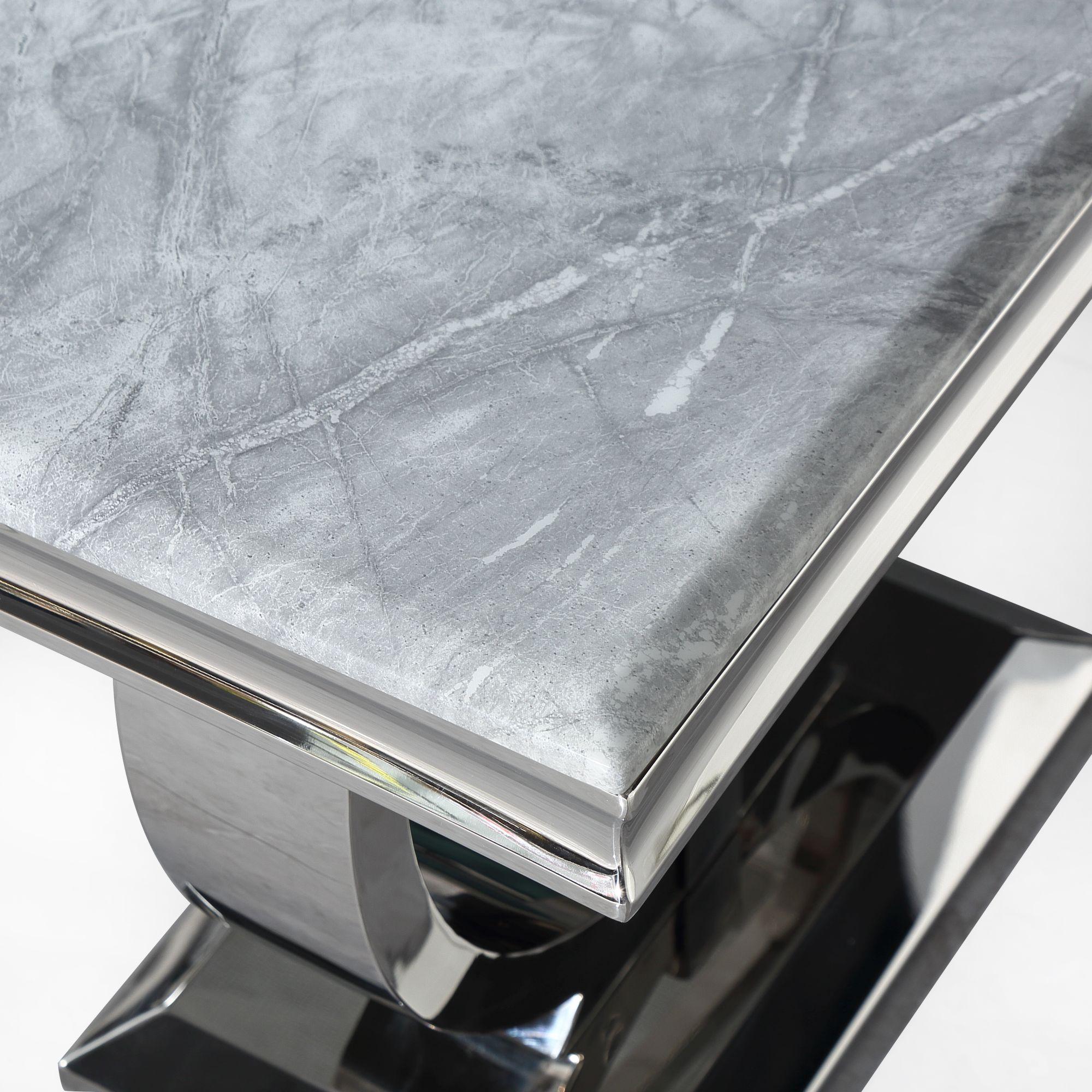 Glacier Grey Marble and Chrome Coffee Table - CFS UK