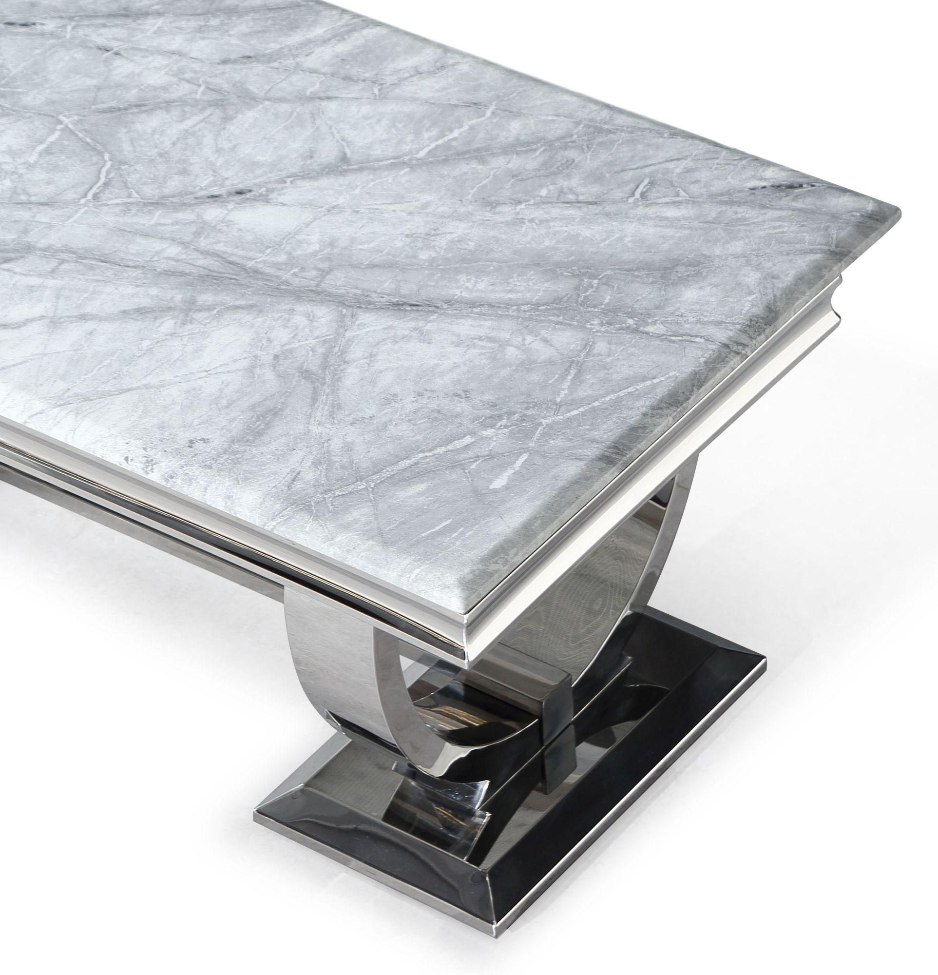 Glacier Grey Marble and Chrome Coffee Table - CFS UK