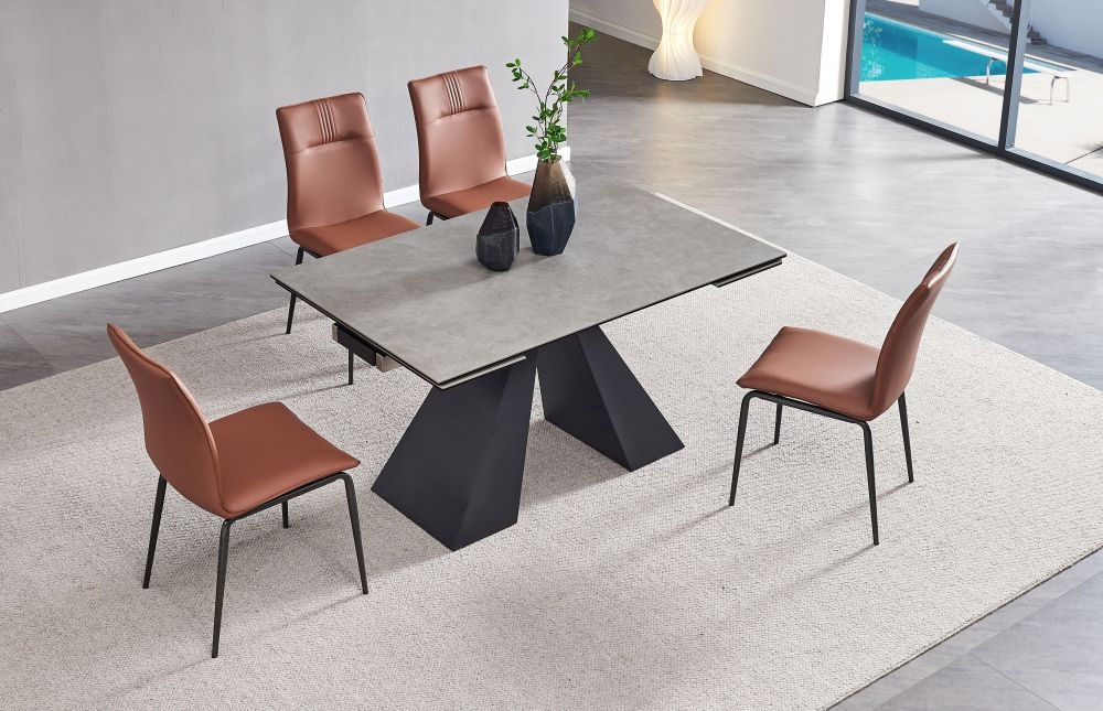 Cassino Grey Ceramic 4 Seater Extending Dining Table - CFS UK