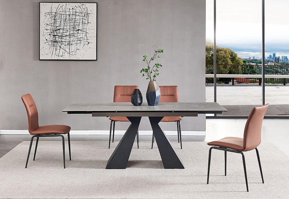 Cassino Grey Ceramic 4 Seater Extending Dining Table - CFS UK