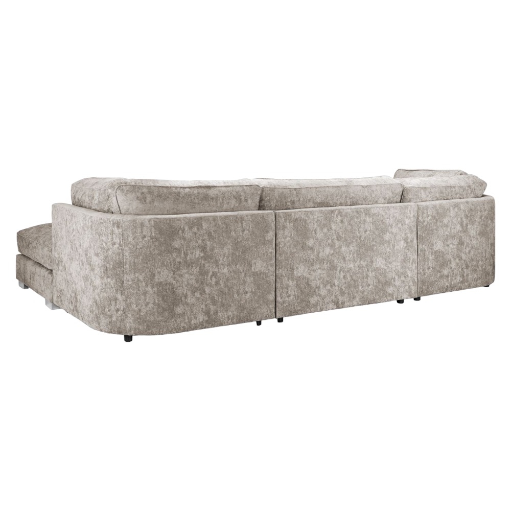 Bishop Fullback Truffle Velvet Fabric U Shape Corner Sofa Suite - CFS UK