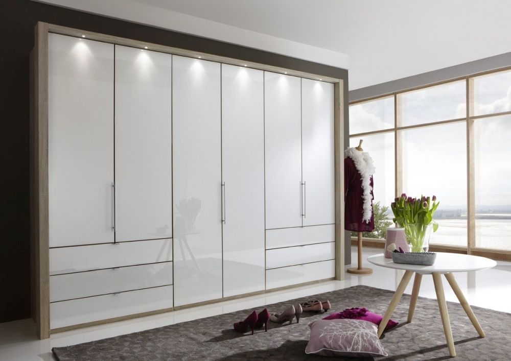 Loft Bi-Fold-Panorama Door Functional Wardrobe with Glass Front - CFS UK